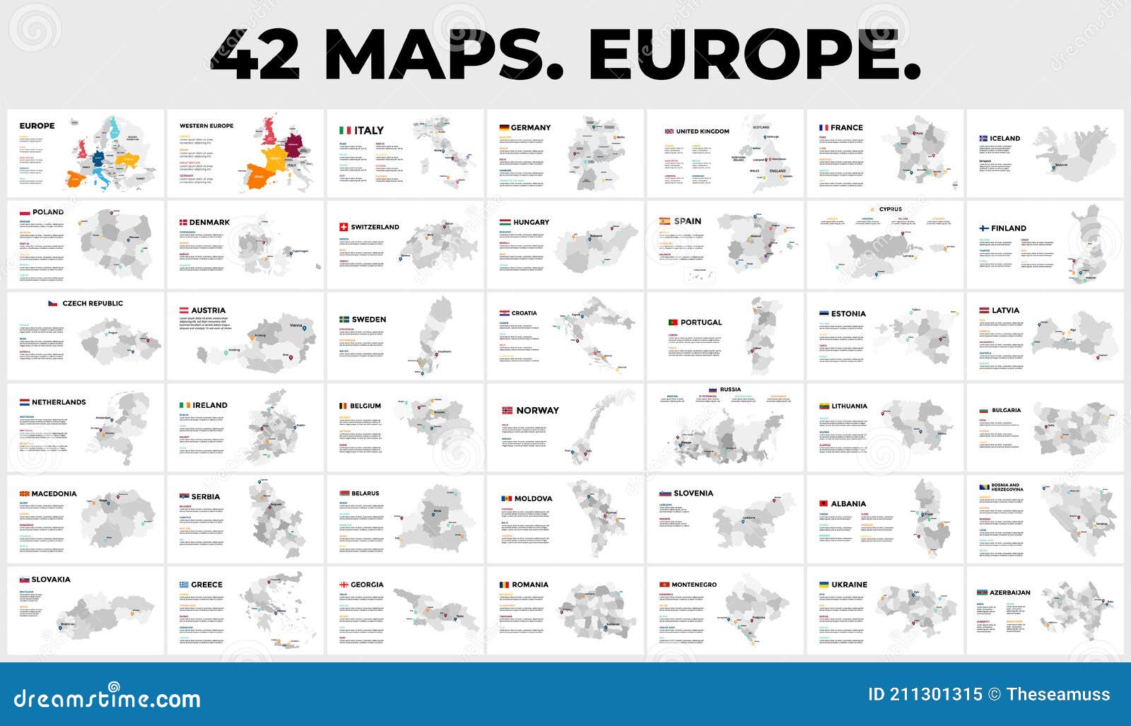 42 Europe Map Infographic Templates for Your Presentation. Slide ...
