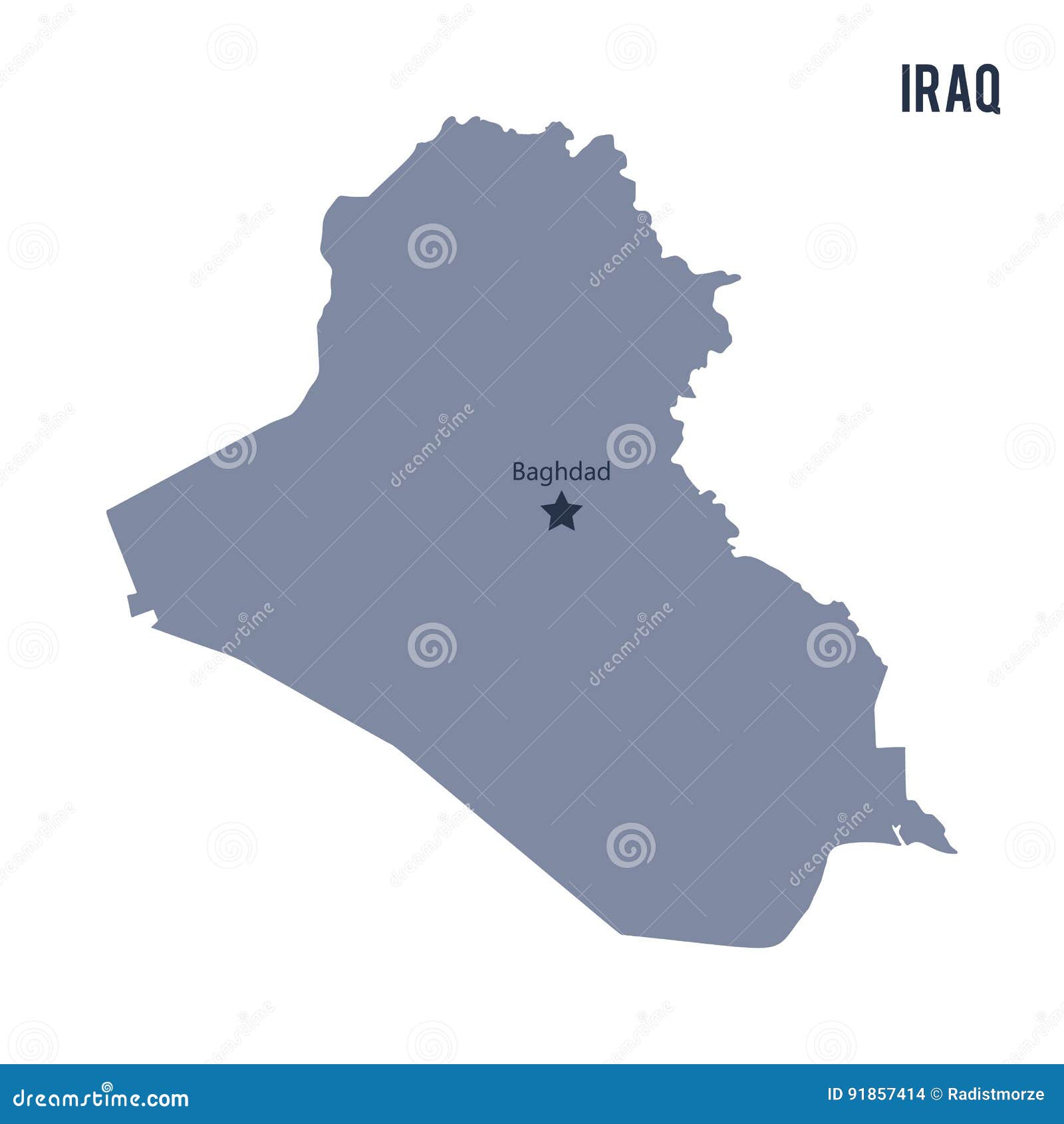 Iraq Map Isolated On White Background. Republic Of Iraq Vector Thin ... Iraq Map Isolated On White Background. Republic Of Iraq Vector Thin ...