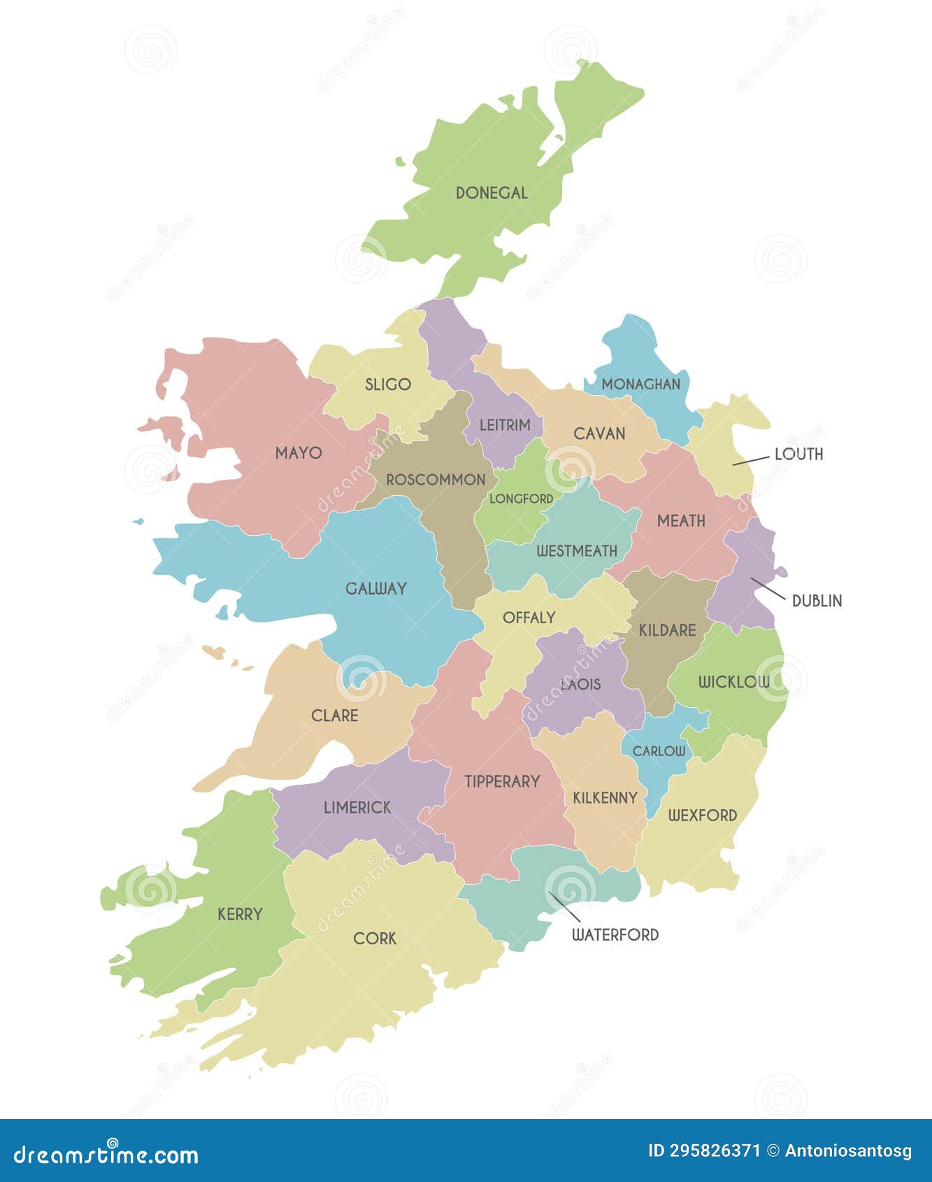 Vector Map of Ireland with Counties and Administrative Divisions Stock ...