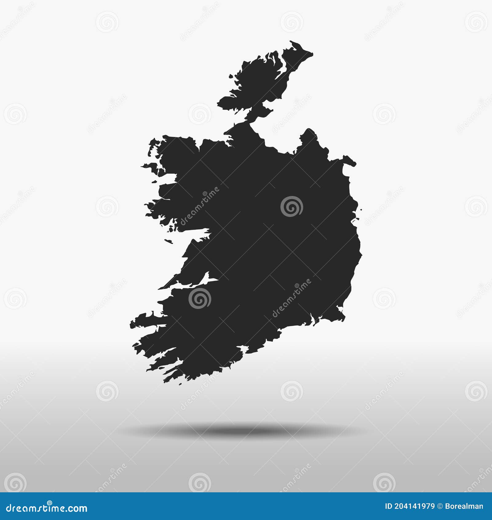 Map of the Ireland stock vector. Illustration of ireland - 204141979