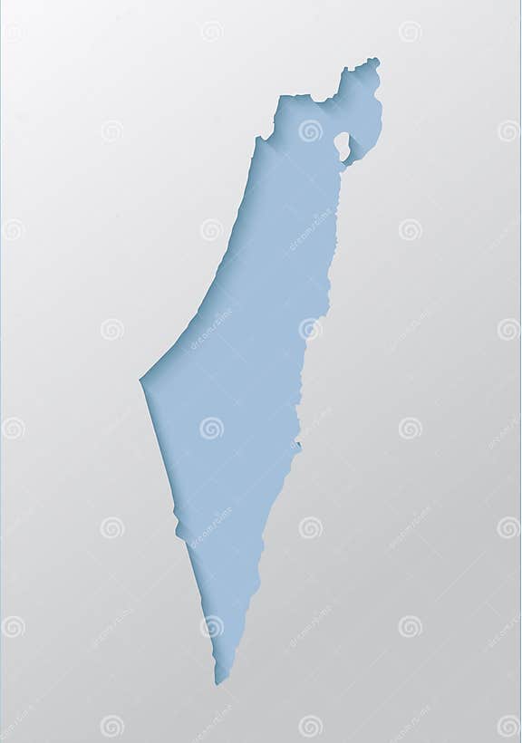 Vector Map Israel, Abstract Inner Shadow Stock Vector - Illustration of ...