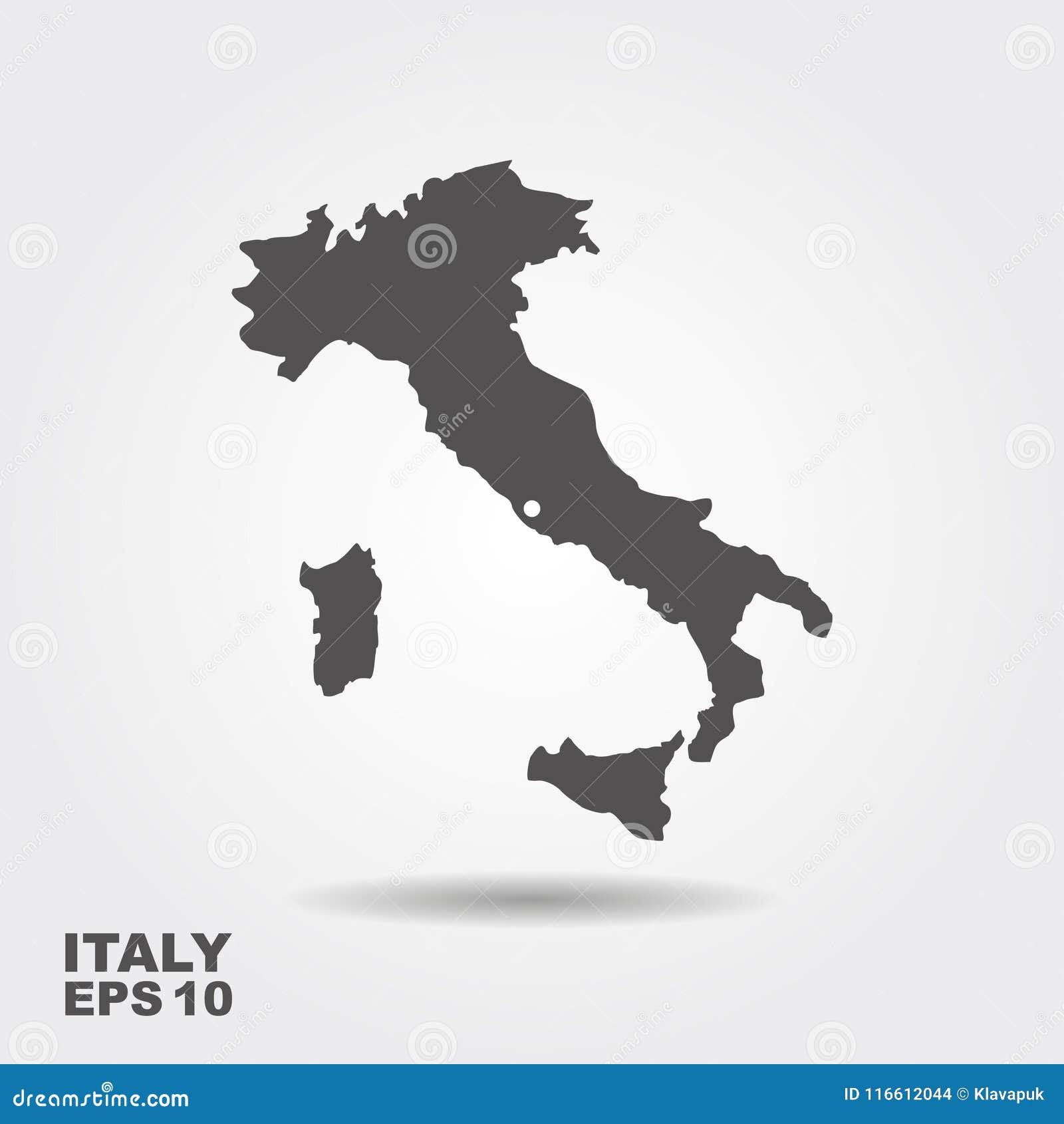 Vector map of Italy stock vector. Illustration of island - 116612044