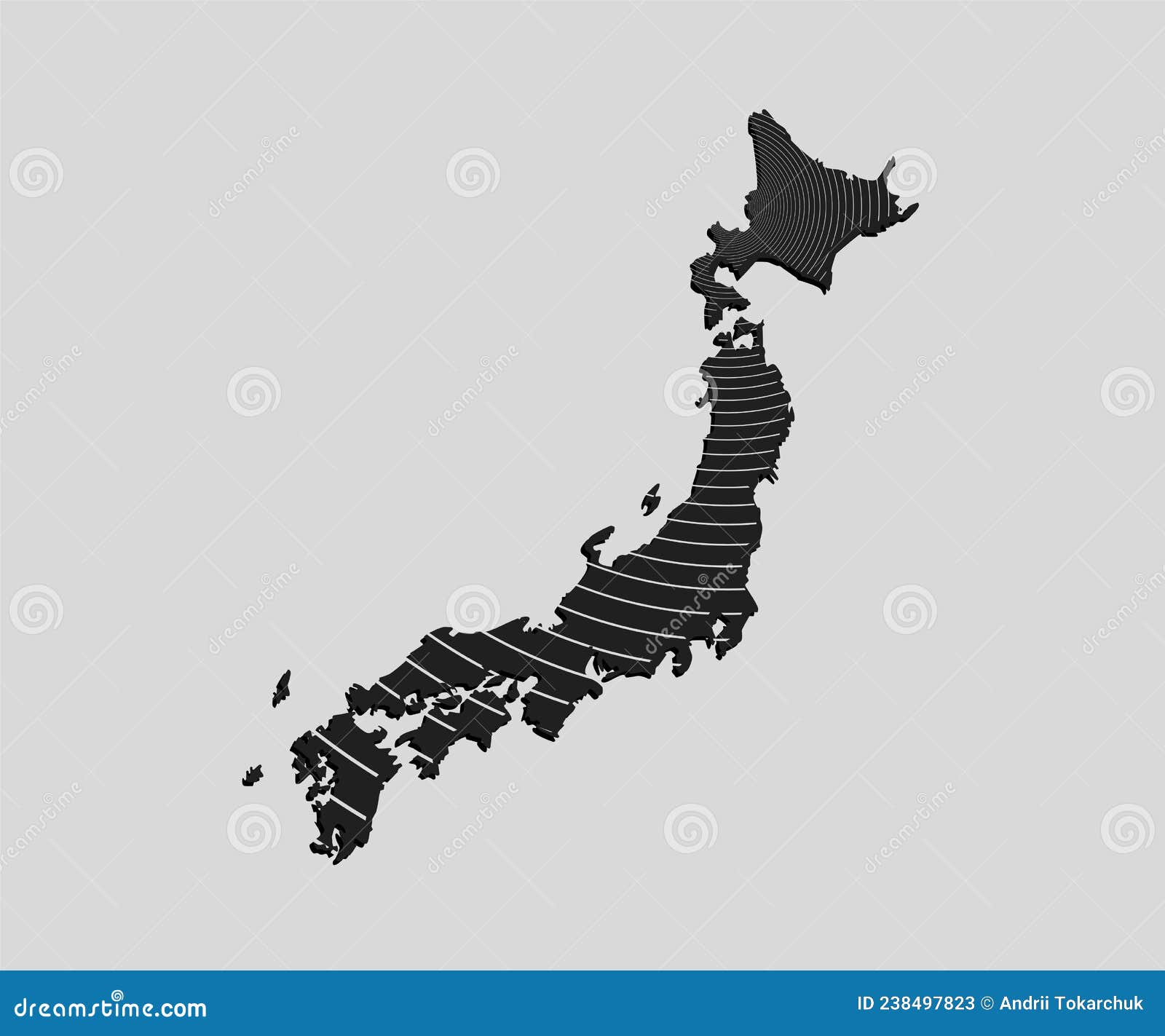 Vector Map Japan, Country Template Wave Effect Stock Vector ...