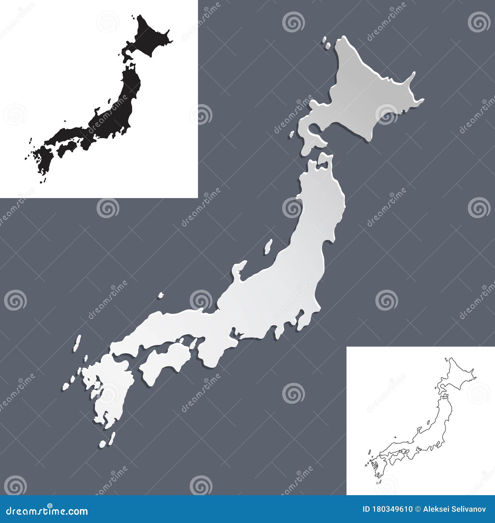 Vector Map Japan in Paper Cut Style. Outline Japan Map. Isolated Vector ...