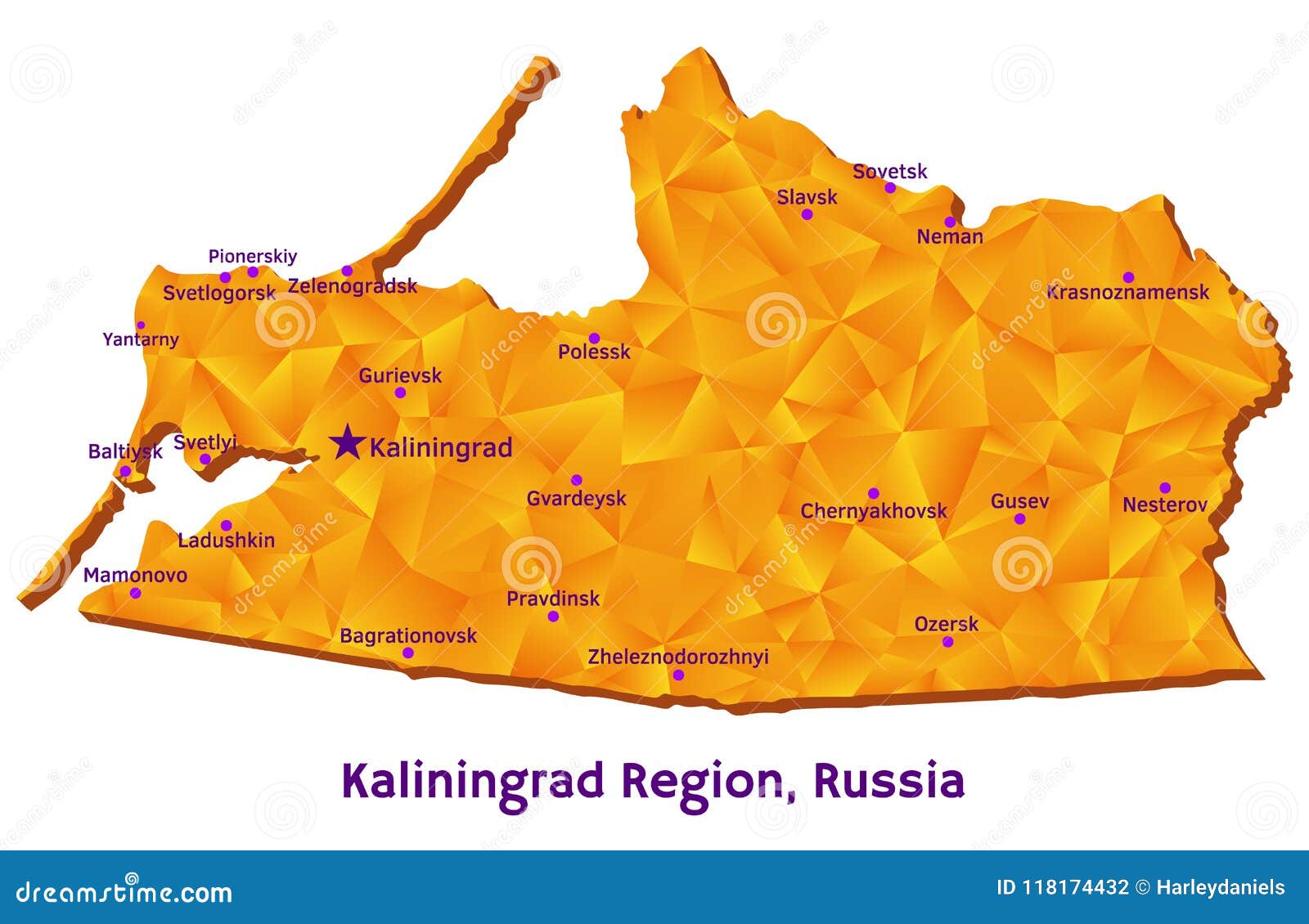 Vector Map of Kaliningrad Region, Russia Stock Vector - Illustration of ...