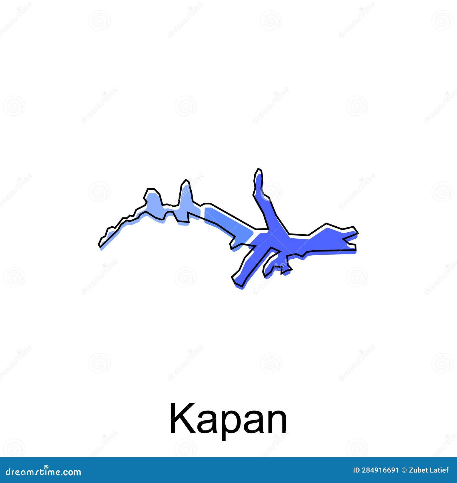 Vector Map of the Kapan. Borders of for Your Infographic Stock Vector ...