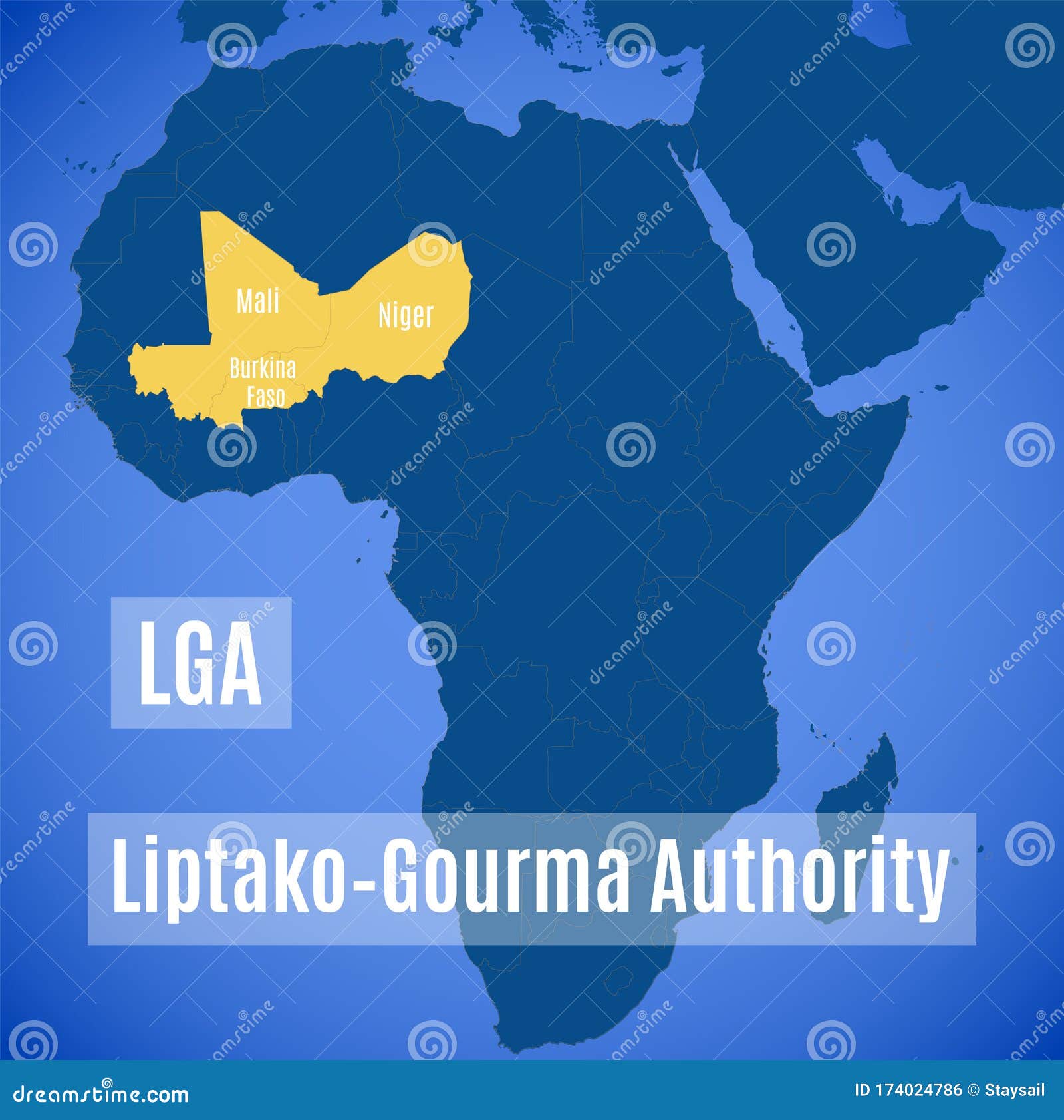 Vector Map of the Liptako–Gourma Authority LGA Stock Vector ...