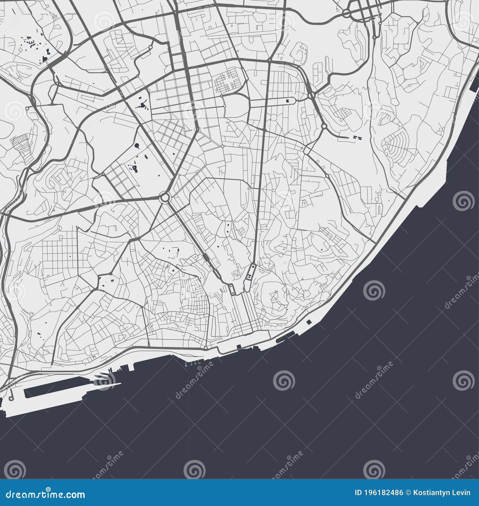 Vector Map of Lisboa. Street Map Art Poster Illustration Stock Vector ...