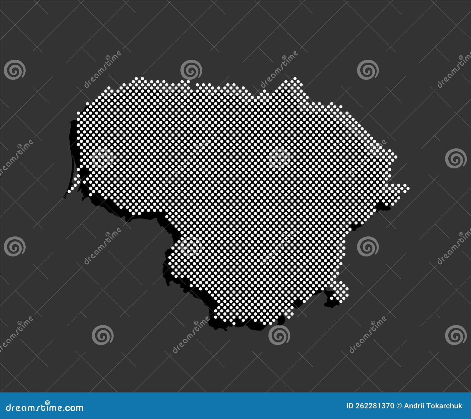 Vector Map Lithuania from Dots, Digital Template Stock Illustration ...