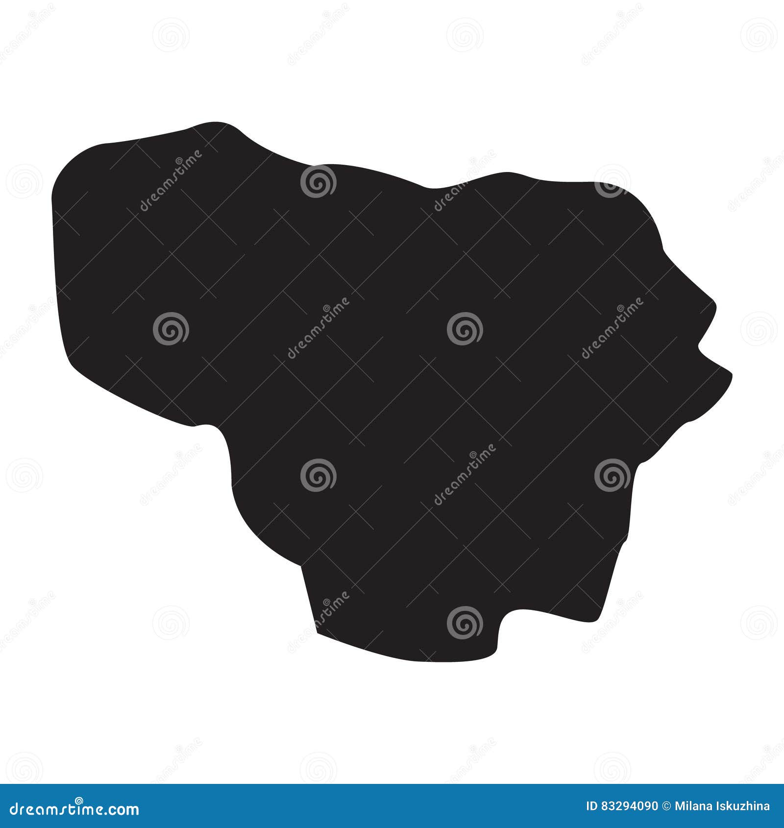 Vector Map Lithuania. Isolated Vector Illustration. Black on White ...