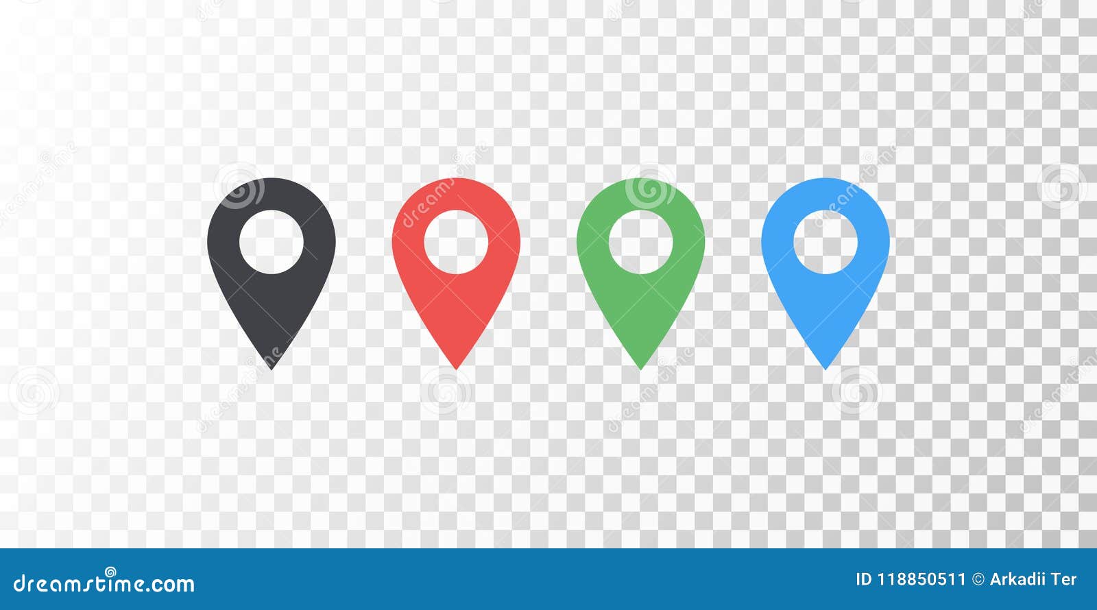 Vector Map Location Colorful Icon Isolated on Transparent Background ...