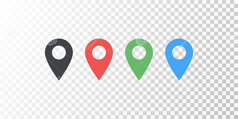 Vector Map Location Colorful Icon Isolated on Transparent Background with Soft Shadow. Element ...