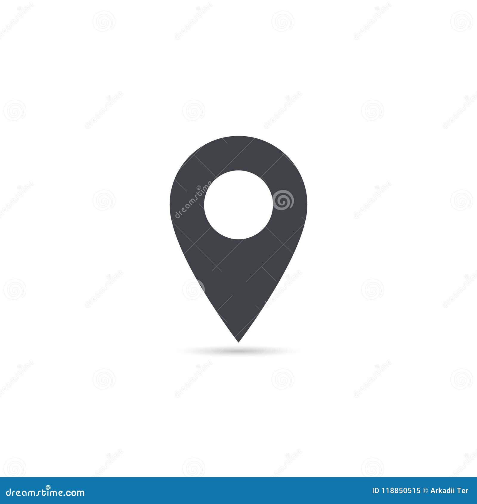 Vector Map Location Icon Isolated with Soft Shadow. Element for Design ...
