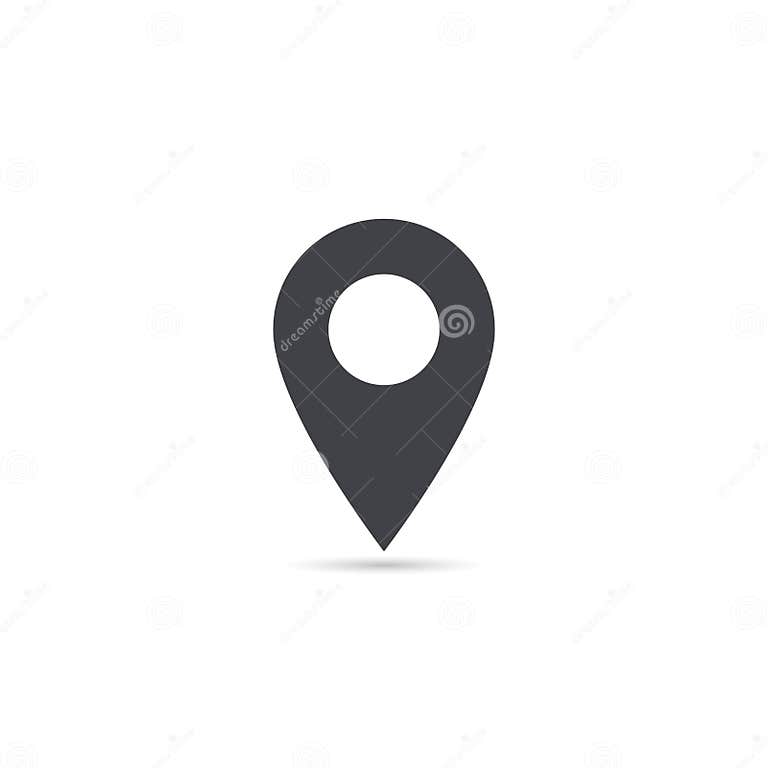 Vector Map Location Icon Isolated with Soft Shadow. Element for Design Ui App Website Interface ...