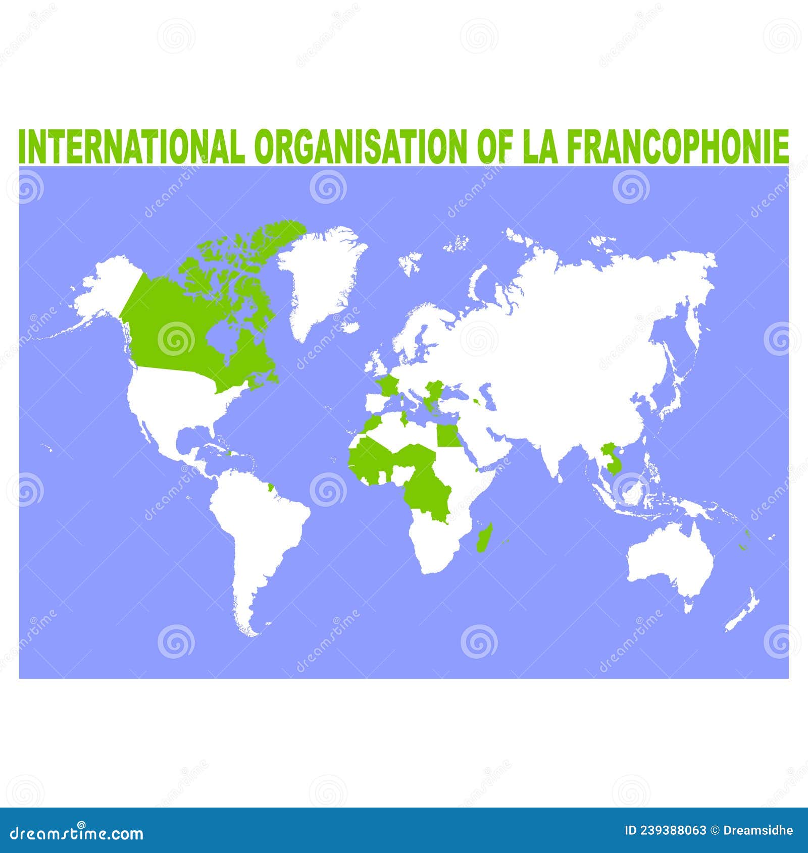 Vector Map with Location of the International Organisation of La ...