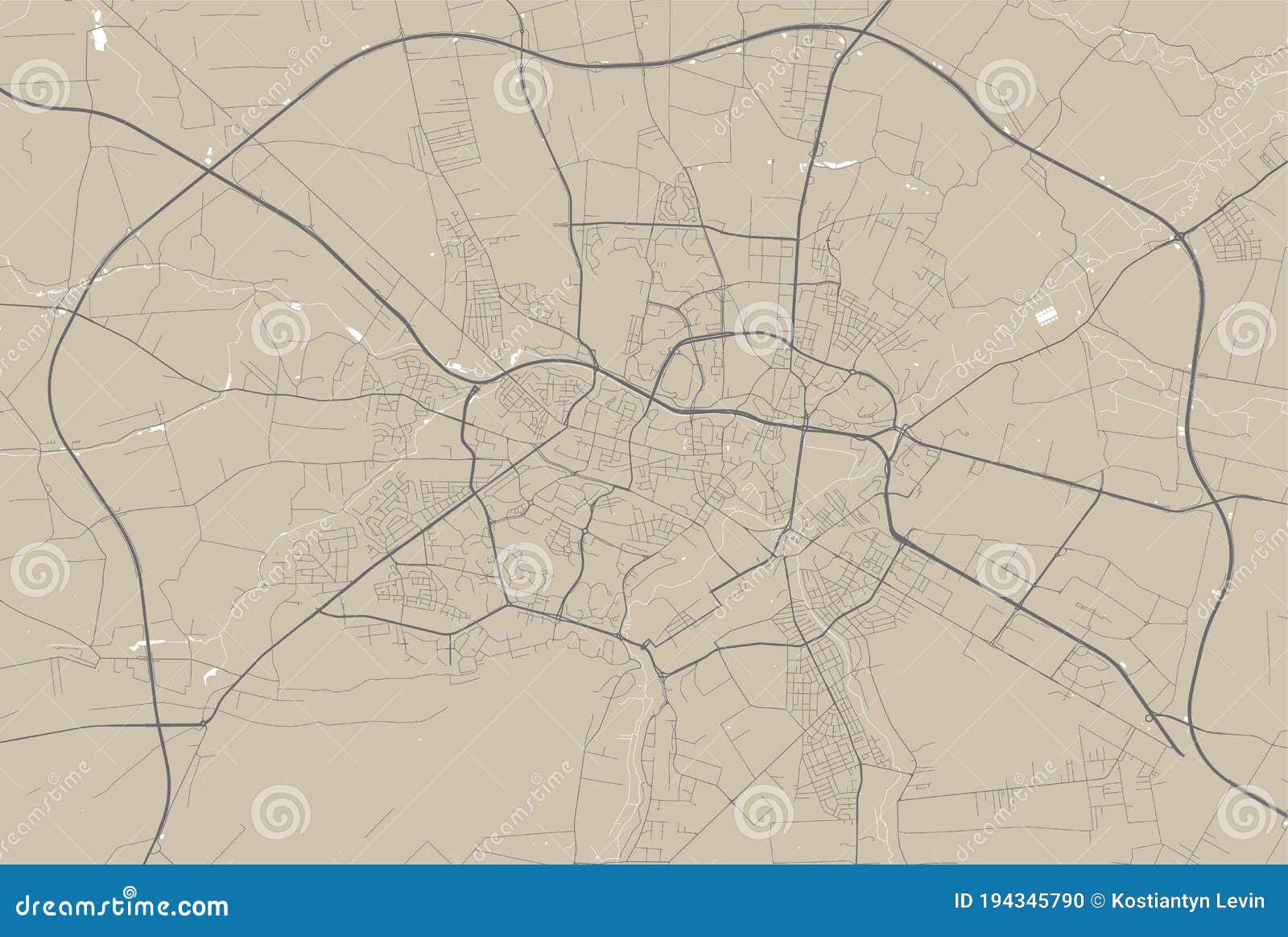 Vector Map of Lublin. Street Map Art Poster Illustration Stock Vector ...