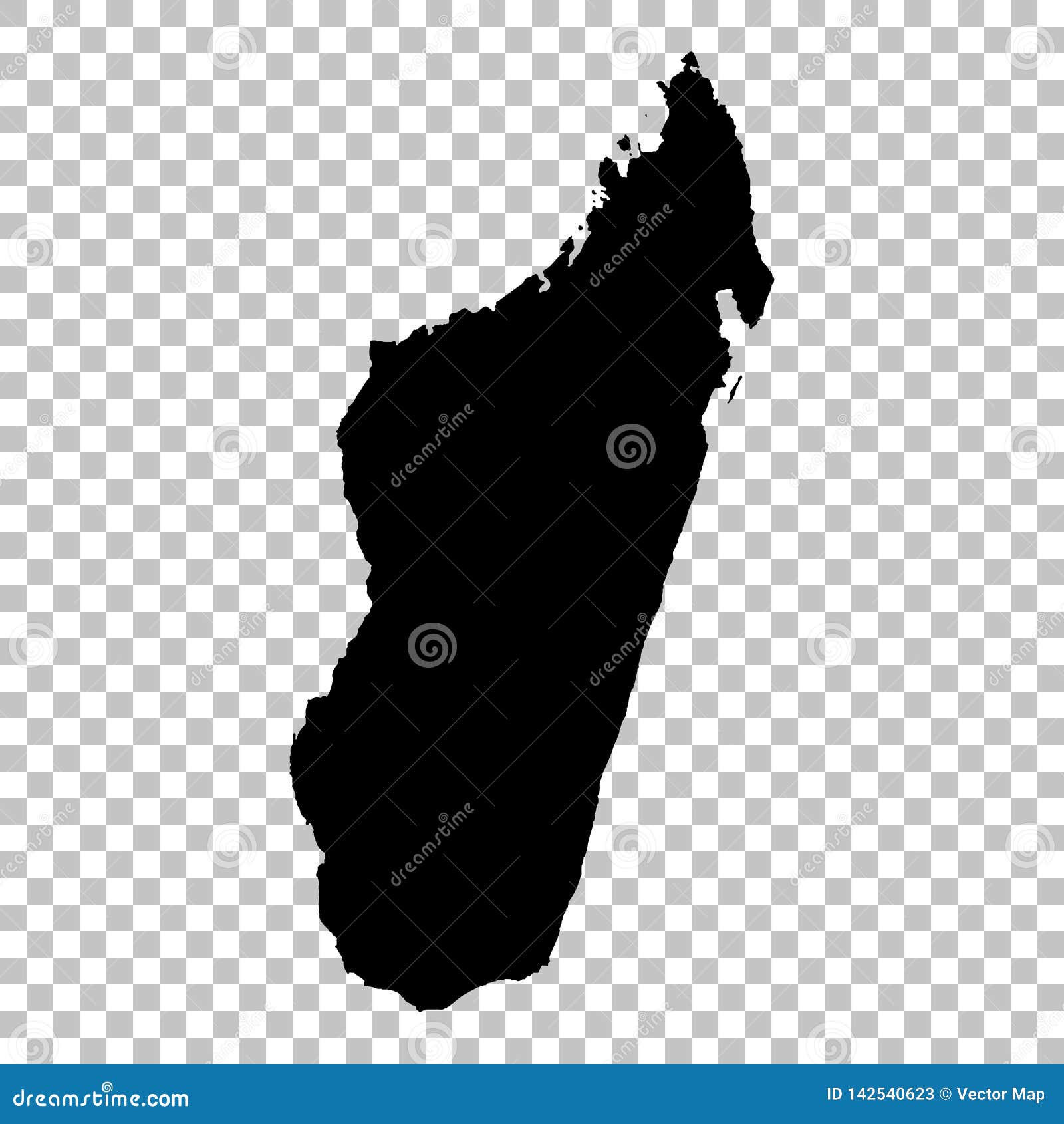 Vector Map Madagascar. Isolated Vector Illustration. Black On White ...
