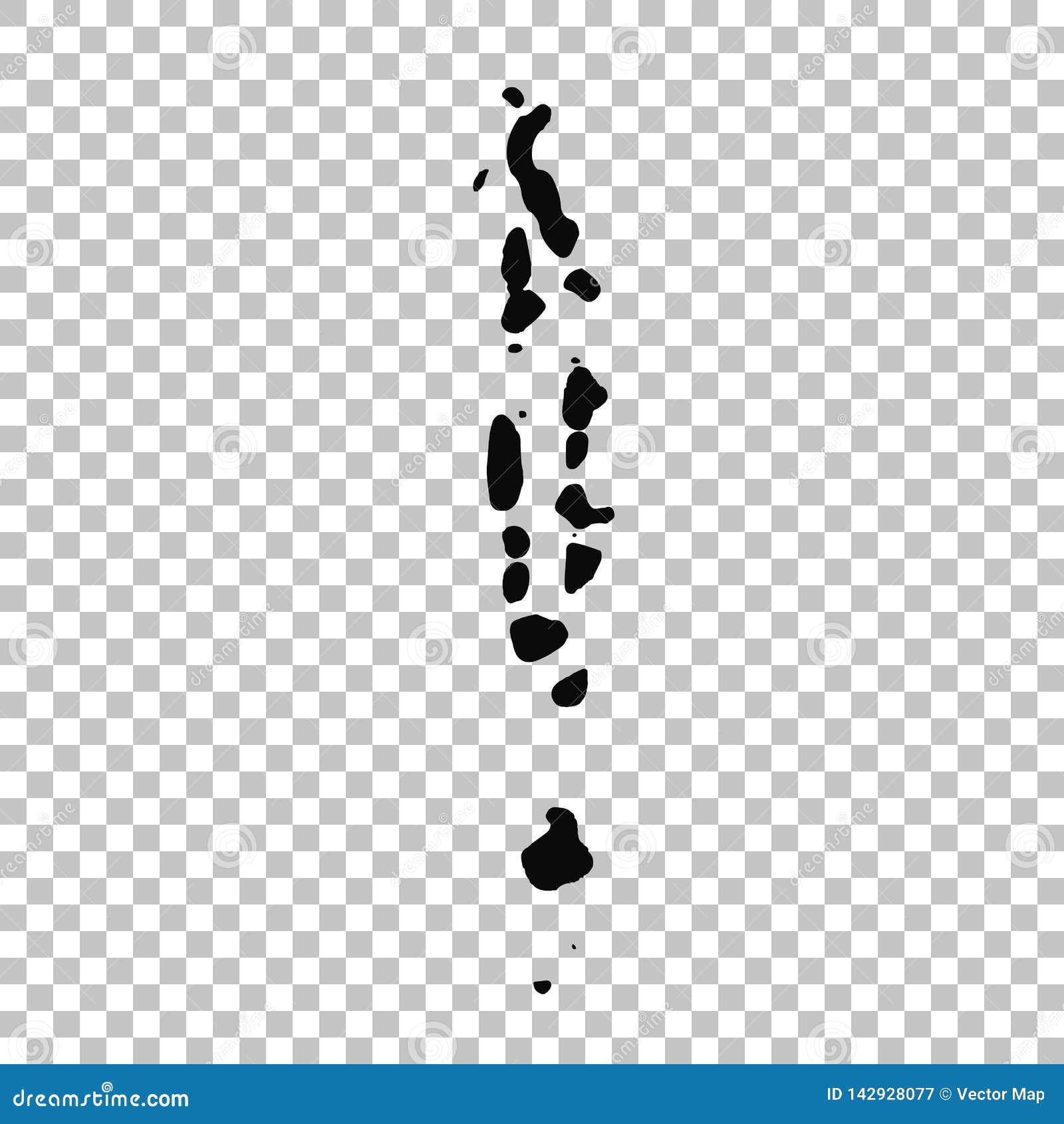 Vector Map Maldives. Isolated Vector Illustration. Black on White ...