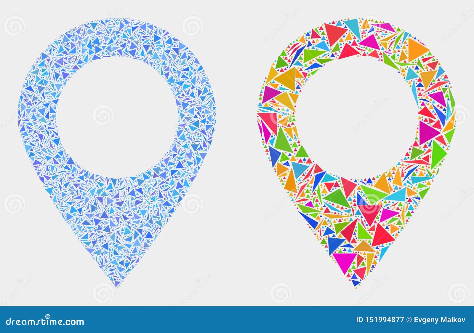 Vector Map Marker Mosaic Icon of Triangles Stock Vector - Illustration ...