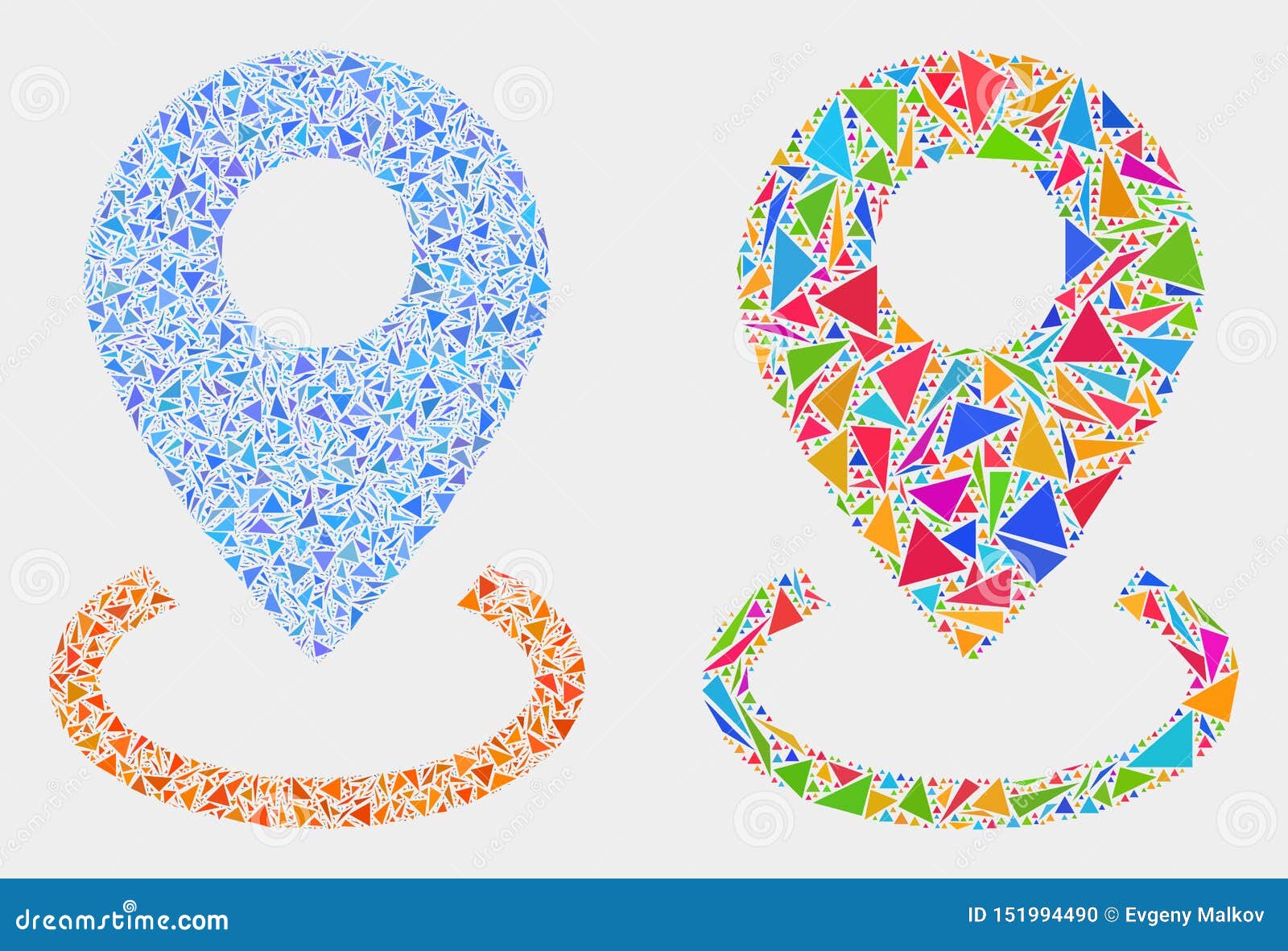 Vector Map Marker Placement Mosaic Icon of Triangles Stock Vector ...