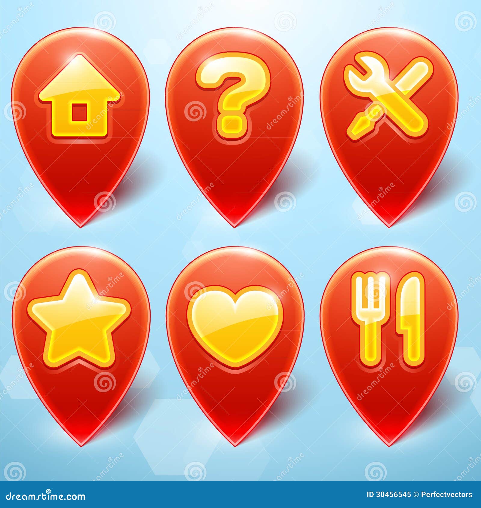 Vector Map Markers Set stock vector. Illustration of label - 30456545