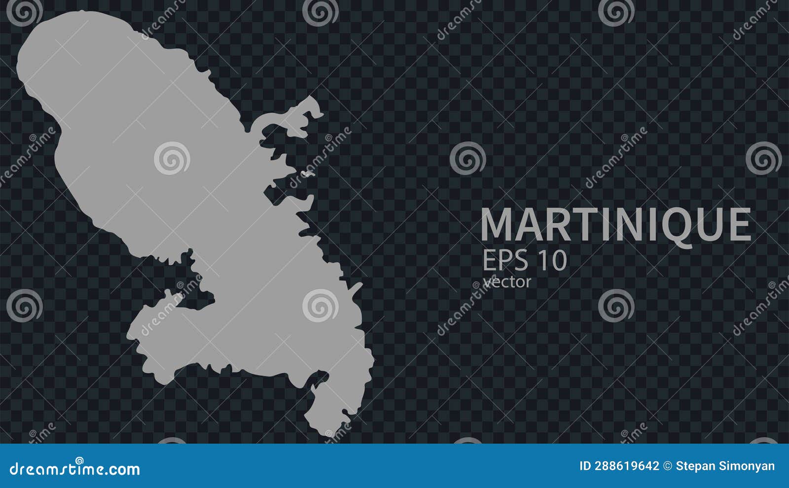Vector Map of Martinique with Borders Isolated on Background Flat Style ...