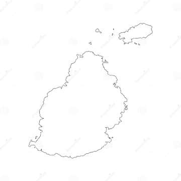 Vector Map Mauritius. Isolated Vector Illustration. Black on White ...