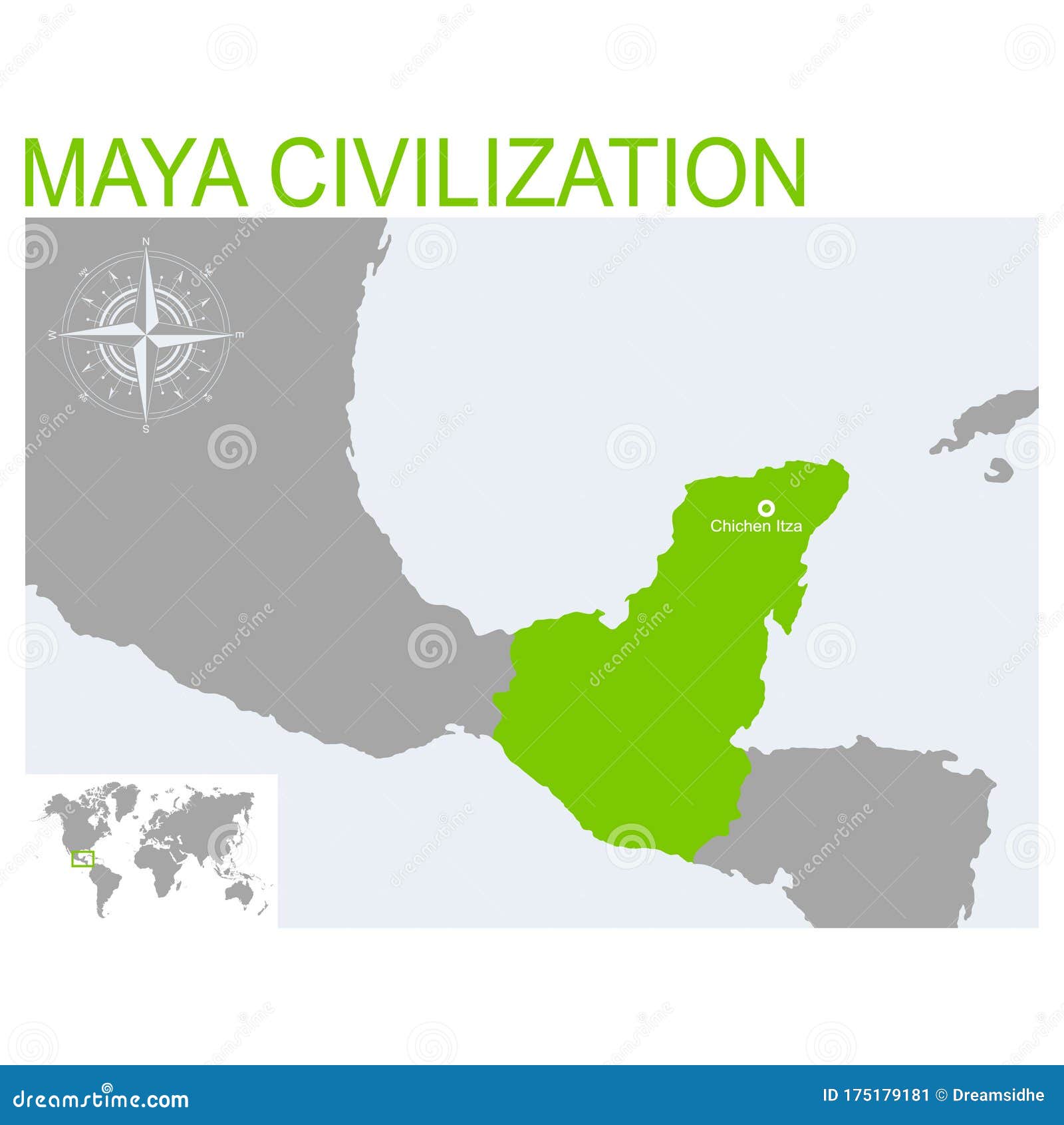 Vector Map of the Maya Civilization Stock Vector - Illustration of ...