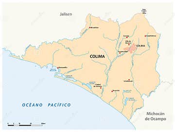 Vector Map of the Mexican State of Colima Stock Vector - Illustration ...