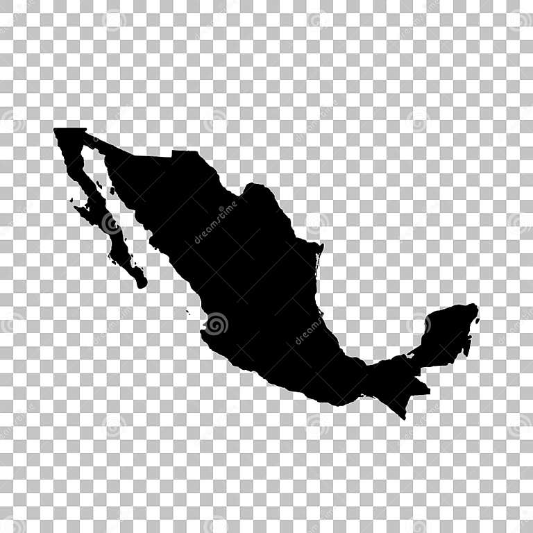Vector Map Mexico. Isolated Vector Illustration. Black on White ...