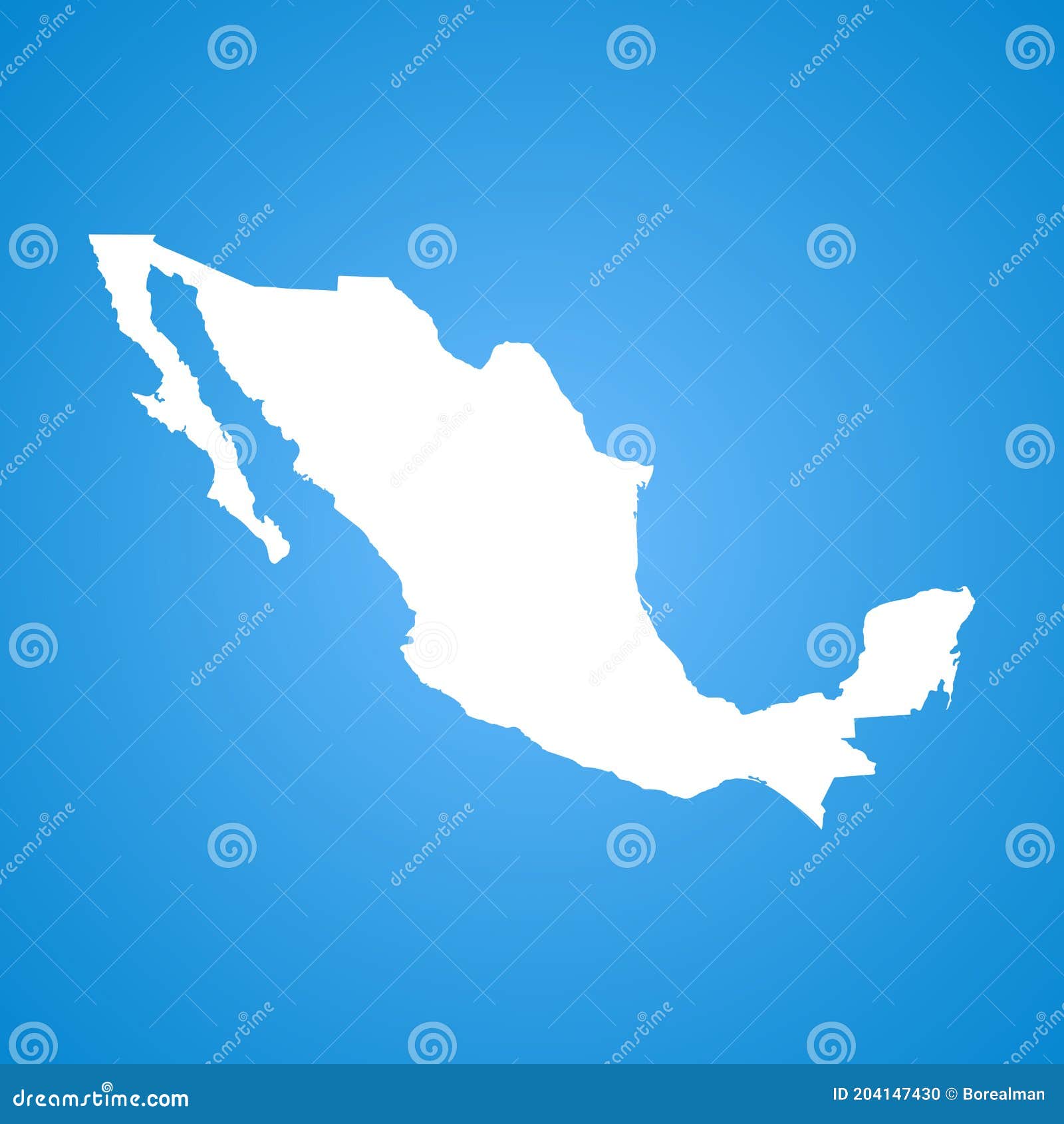 Map of the Mexico stock vector. Illustration of geography - 204147430
