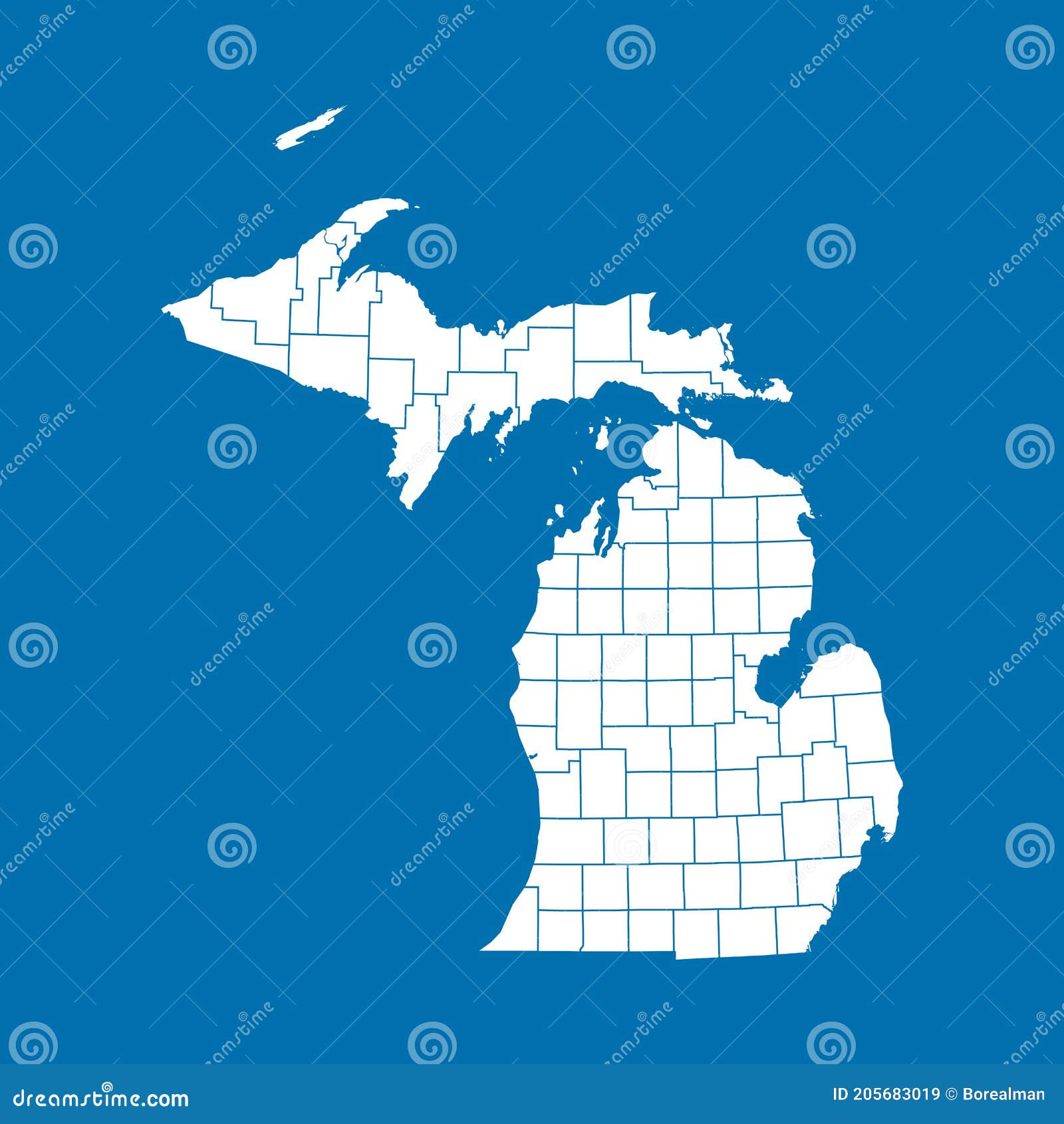 Map of the Michigan stock vector. Illustration of symbol - 205683019