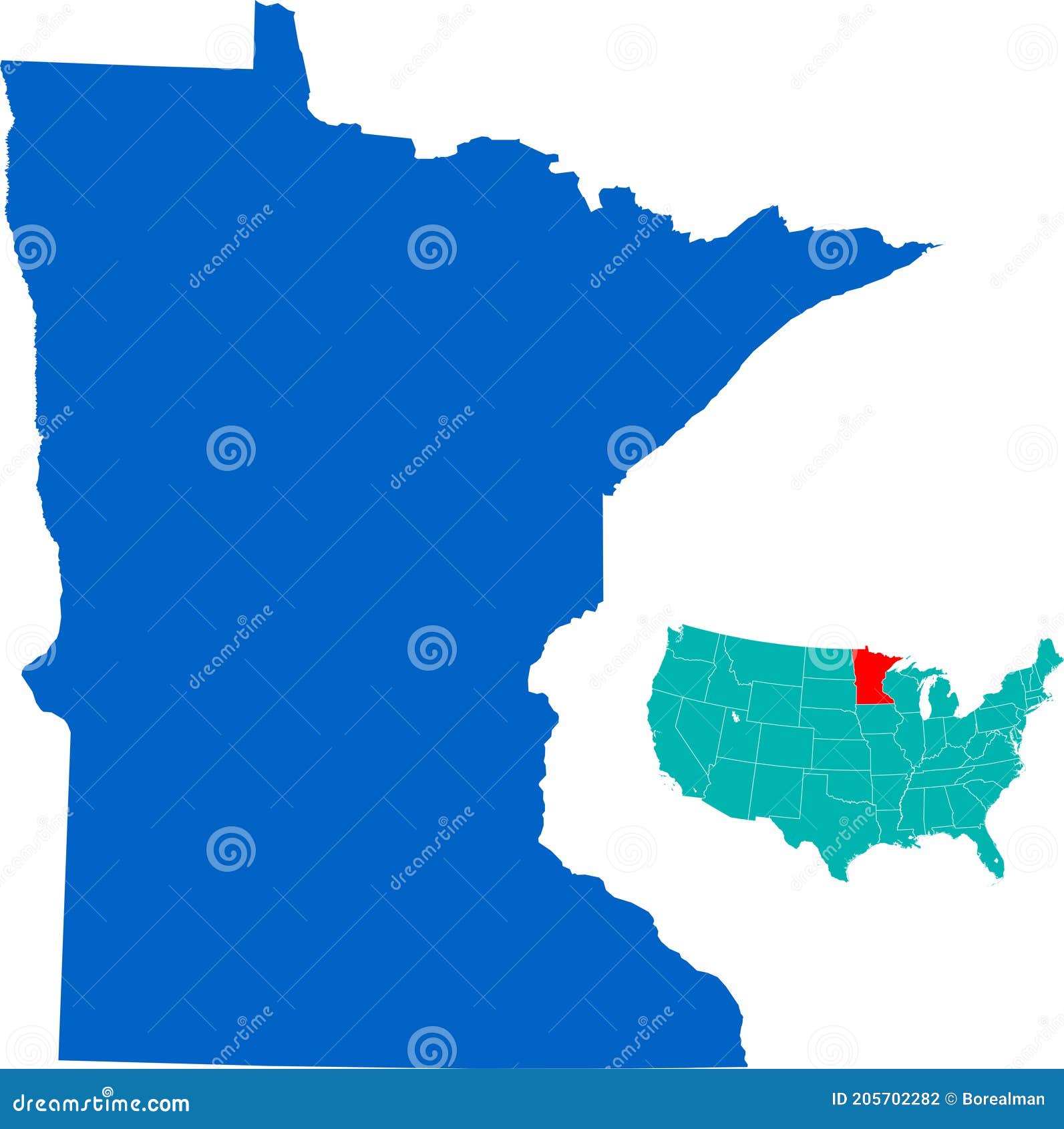 Map of the Minnesota stock vector. Illustration of county - 205702282