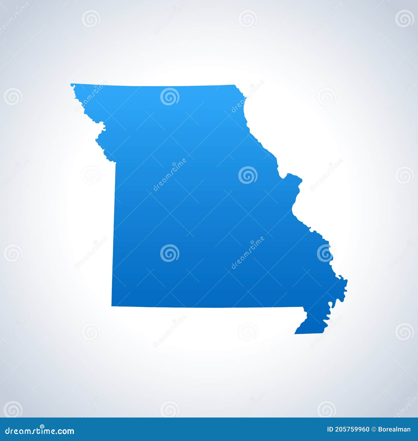 Map of the Missouri stock vector. Illustration of north - 205759960