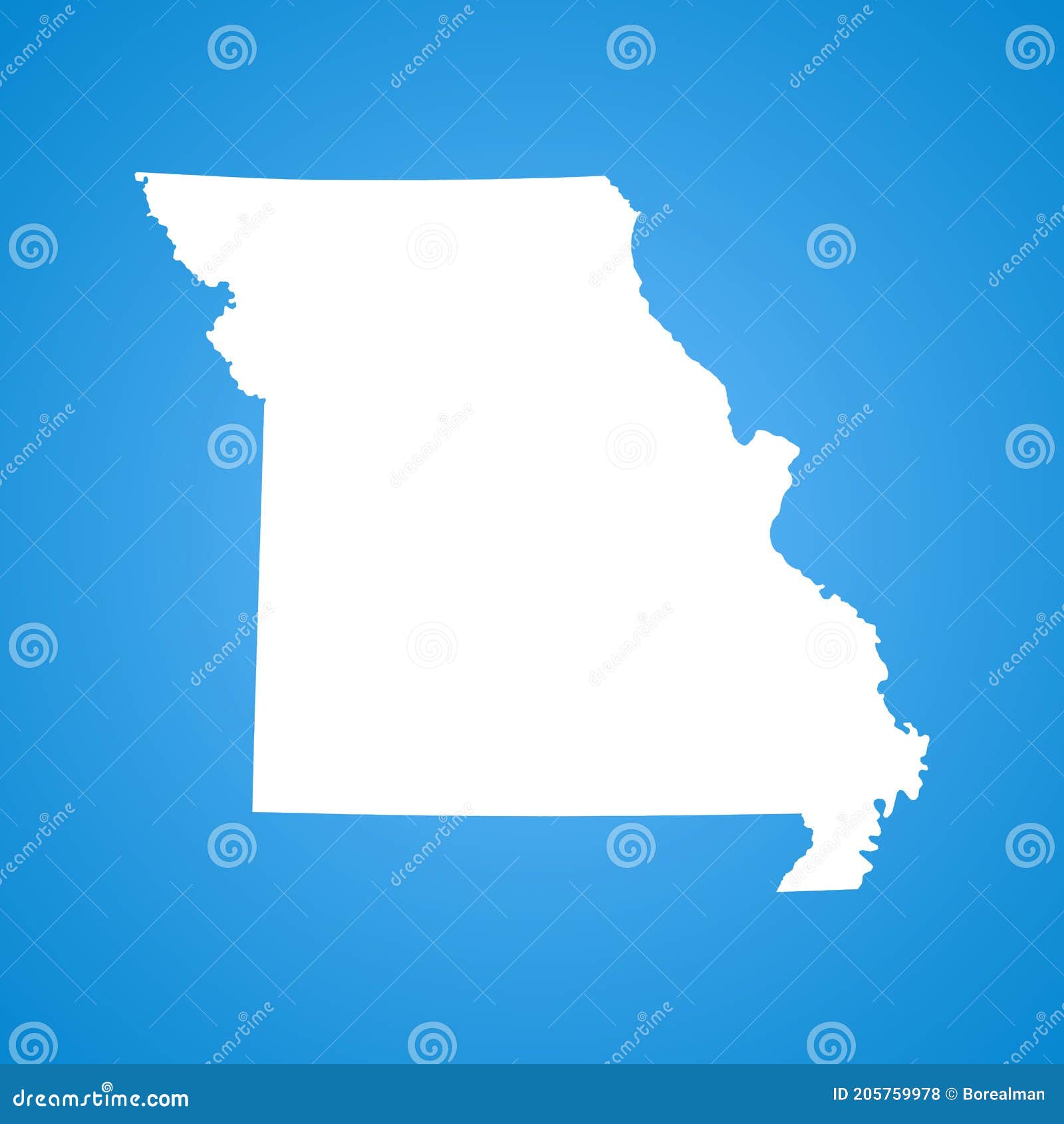 Map of the Missouri stock vector. Illustration of states - 205759978