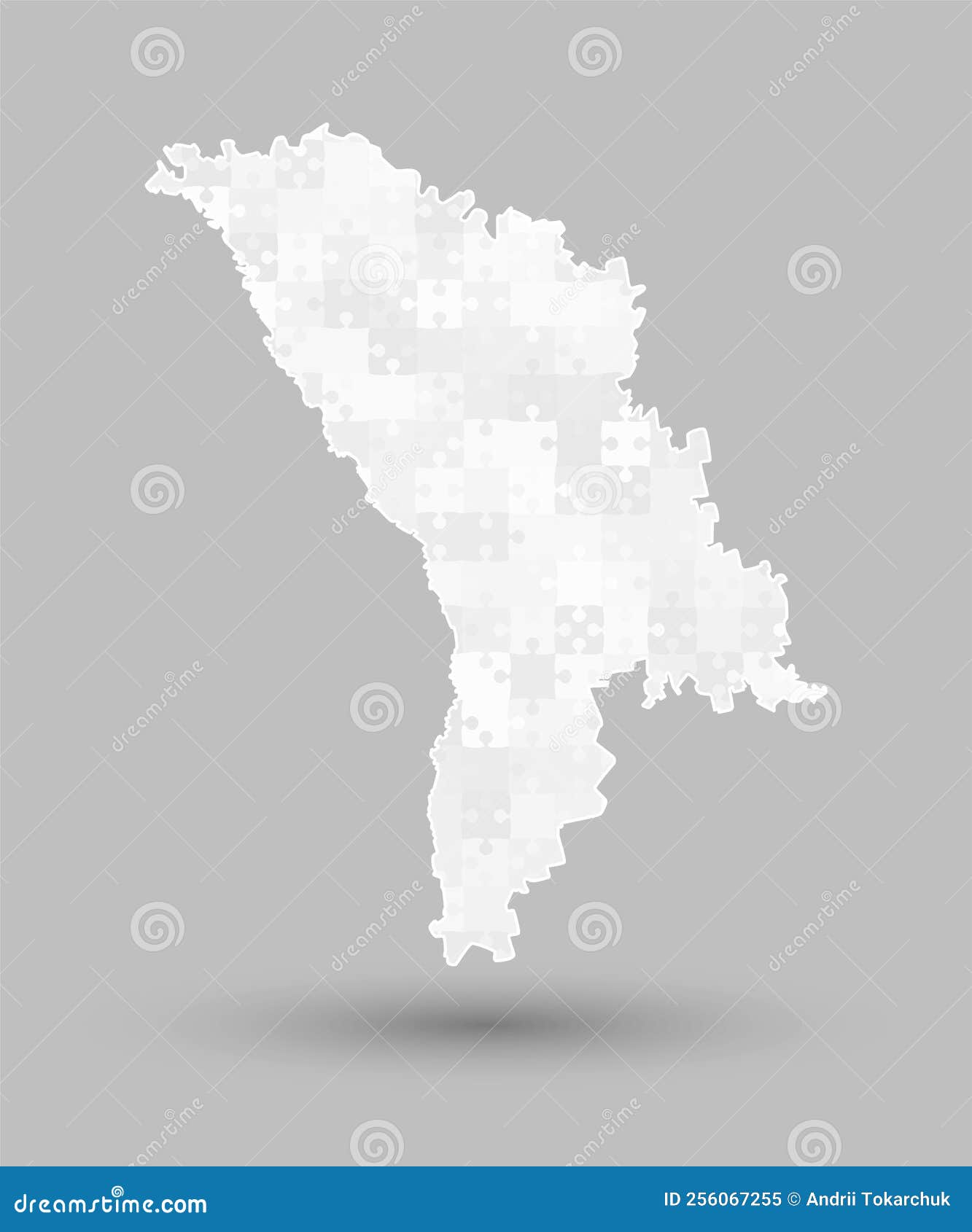 Vector Map Moldova from Grey Puzzle, Jigsaw Stock Vector - Illustration ...