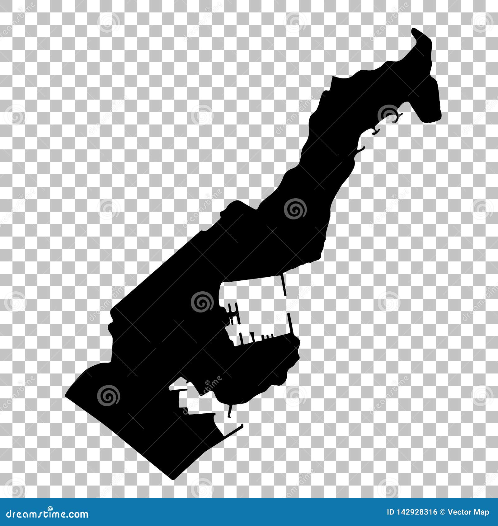 Vector Map Monaco. Isolated Vector Illustration. Black on White ...