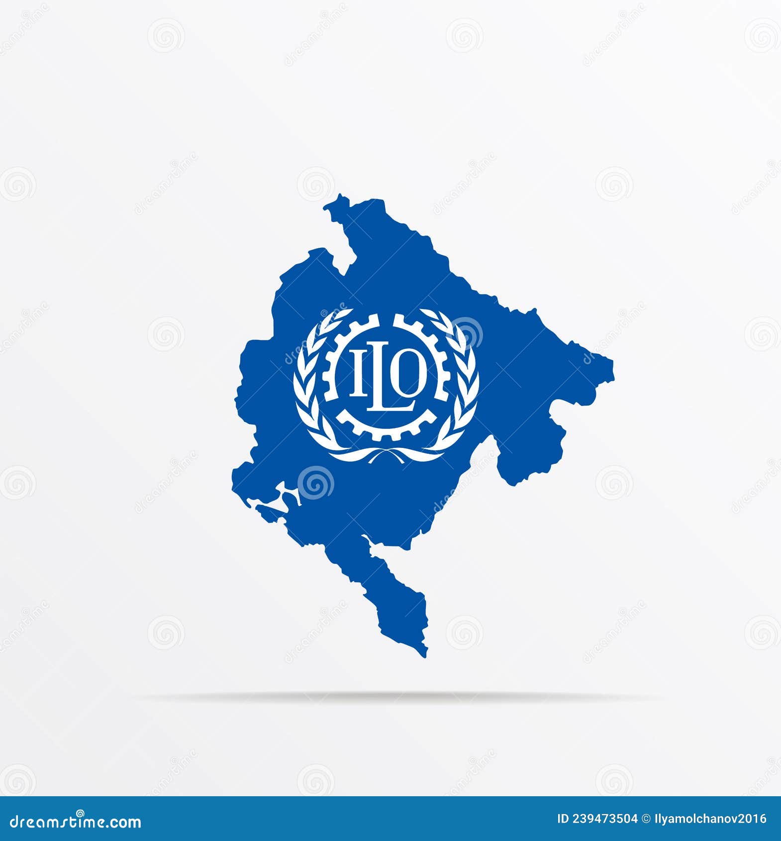 Vector Map Montenegro Combined with International Labour Organization ...