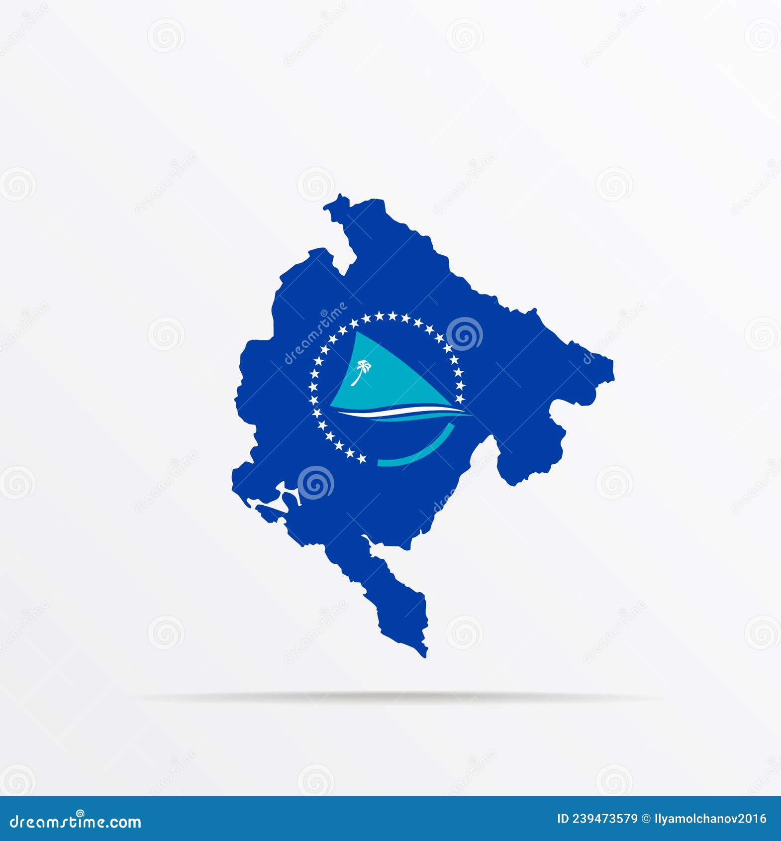 Vector Map Montenegro Combined with Pacific Community SPC Flag Stock ...