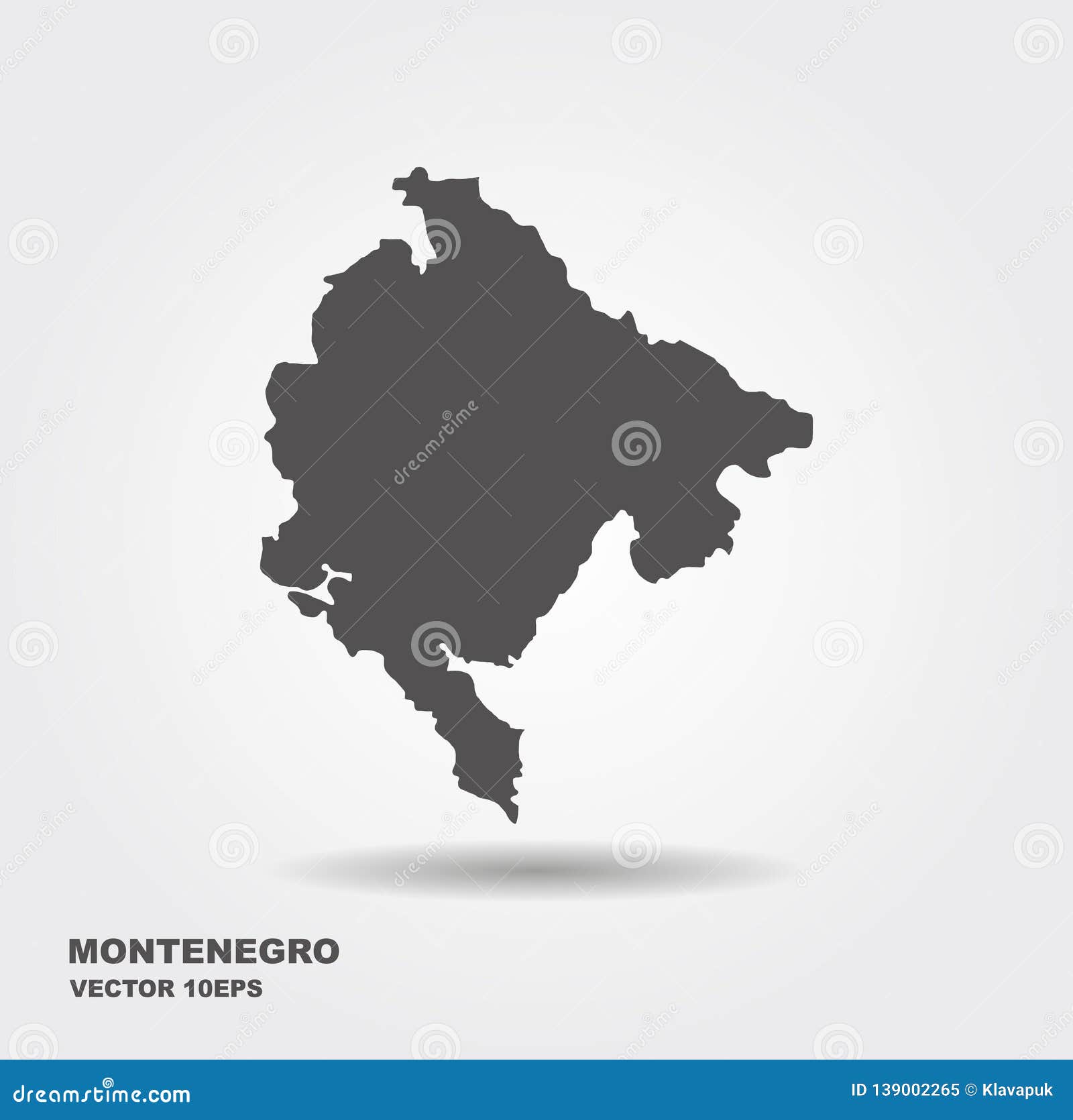 Vector Map Montenegro. Flat Vector Icon with Shadow Stock Vector ...