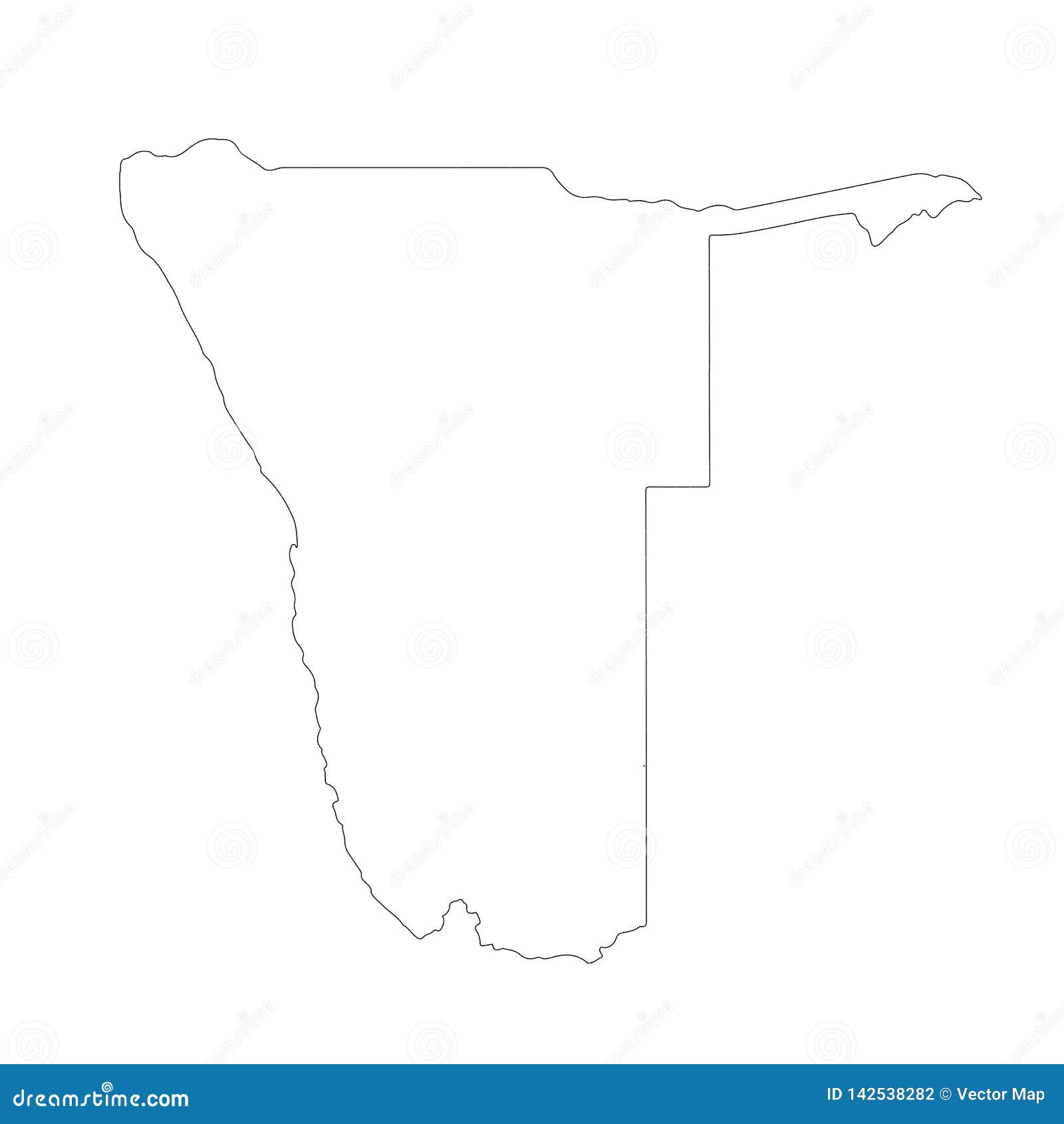 Vector Map Namibia. Isolated Vector Illustration. Black on White ...
