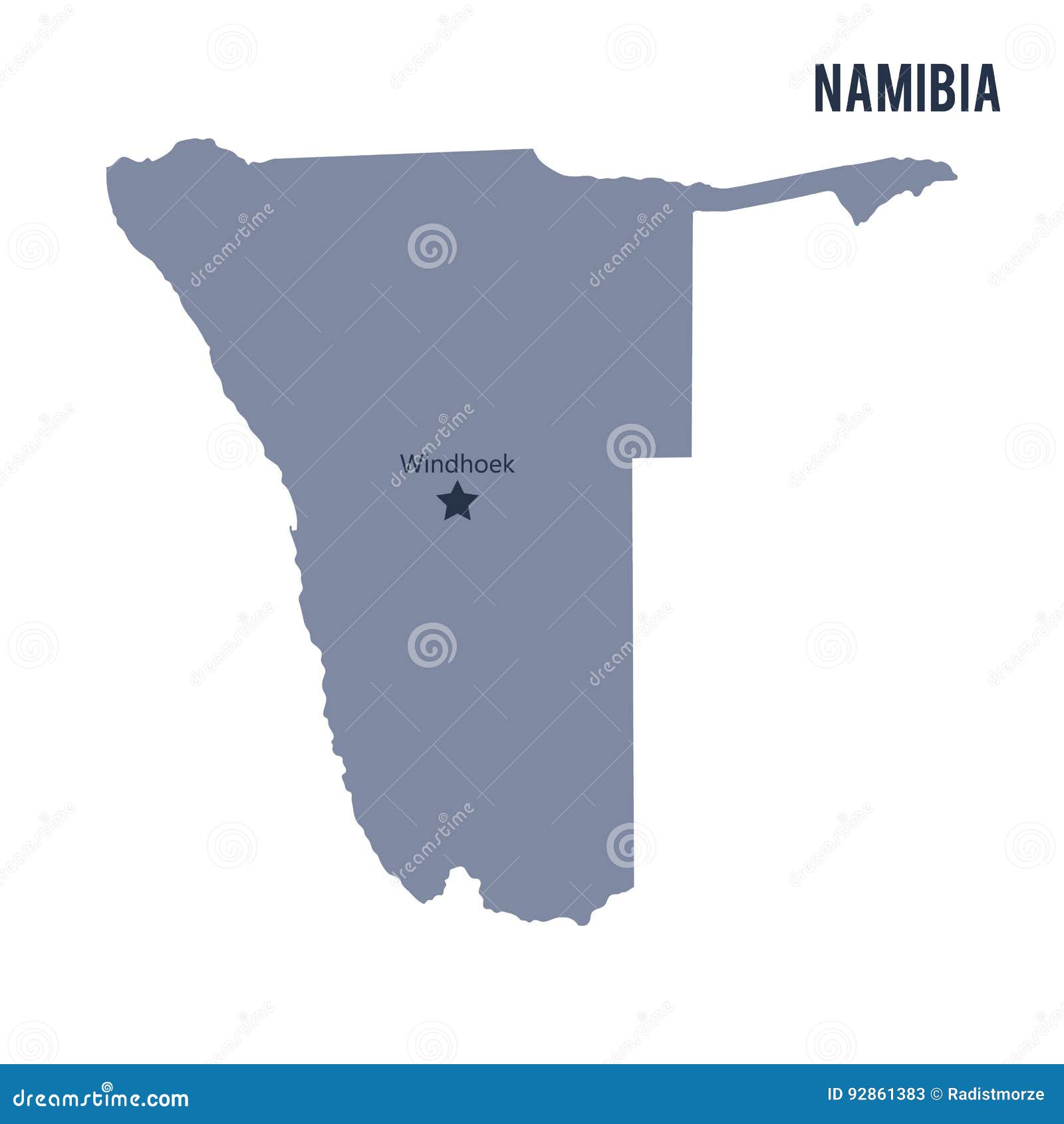 Vector Map of Namibia Isolated on White Background. Stock Illustration ...