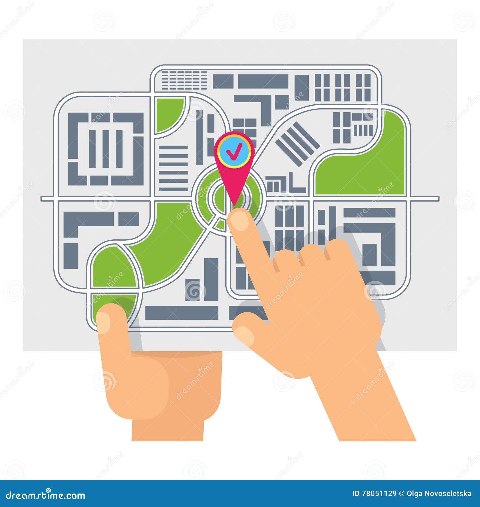 Vector map navigation stock vector. Illustration of vector - 78051129