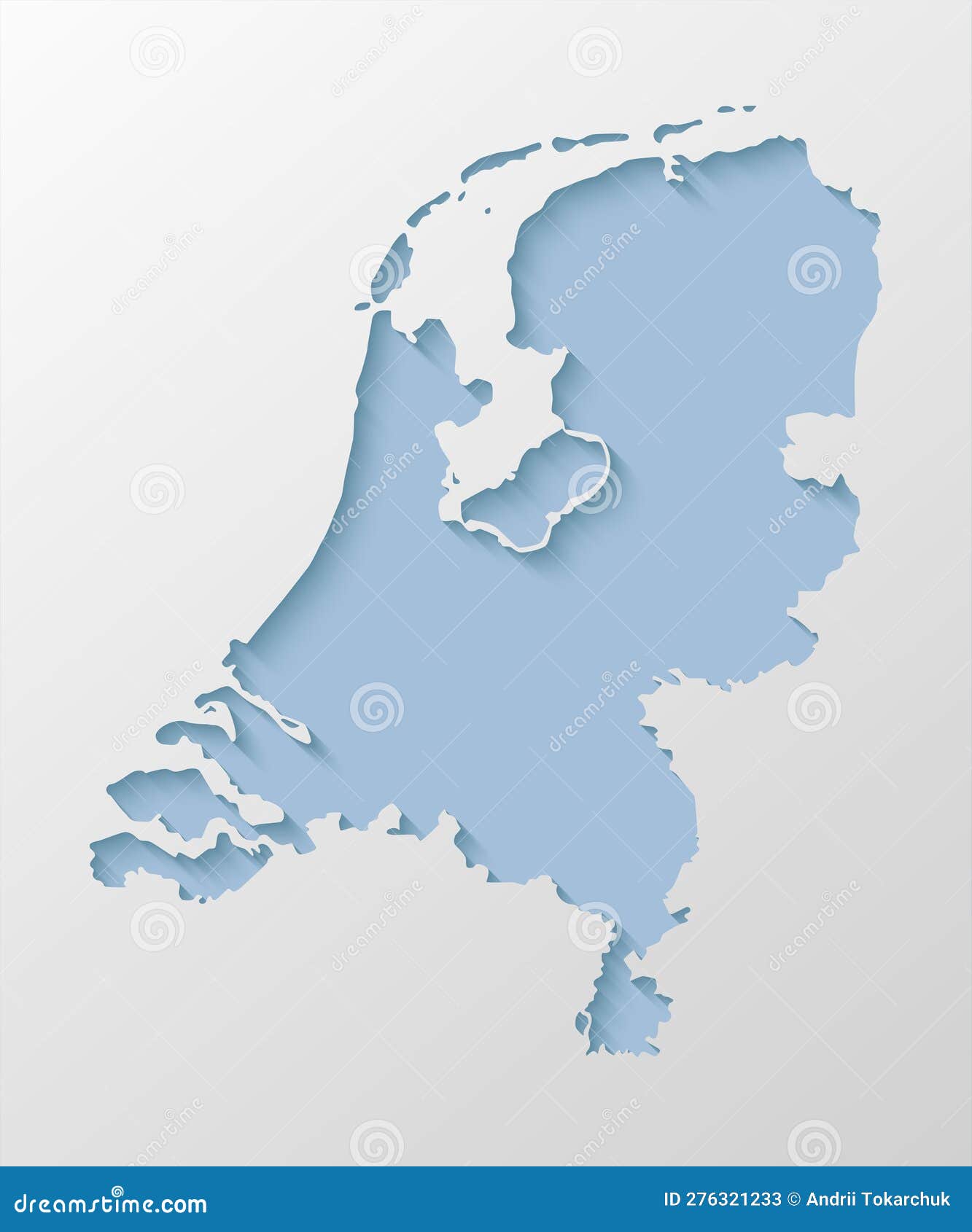 Vector Map Netherlands, Abstract Inner Shadow Stock Illustration ...