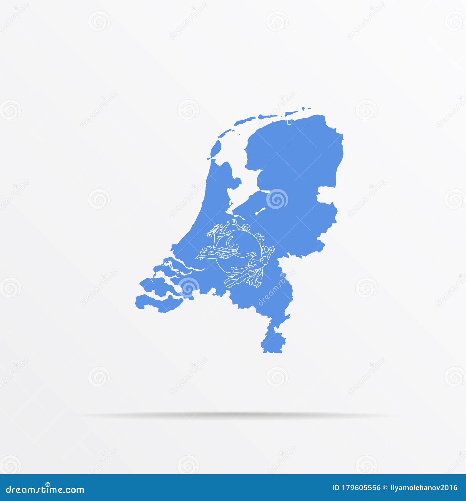 Vector Map Netherlands Combined with Universal Postal Union UPU Flag ...