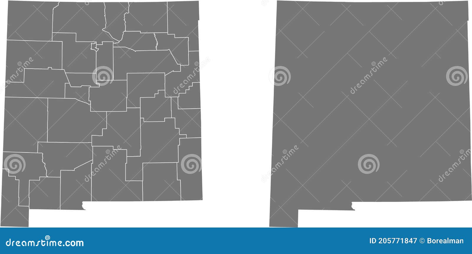Map of the New Mexico stock vector. Illustration of north - 205771847