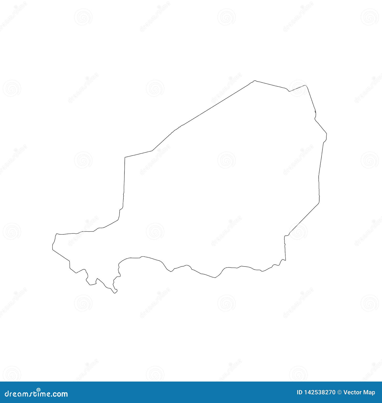 Vector Map Niger. Isolated Vector Illustration. Black on White ...