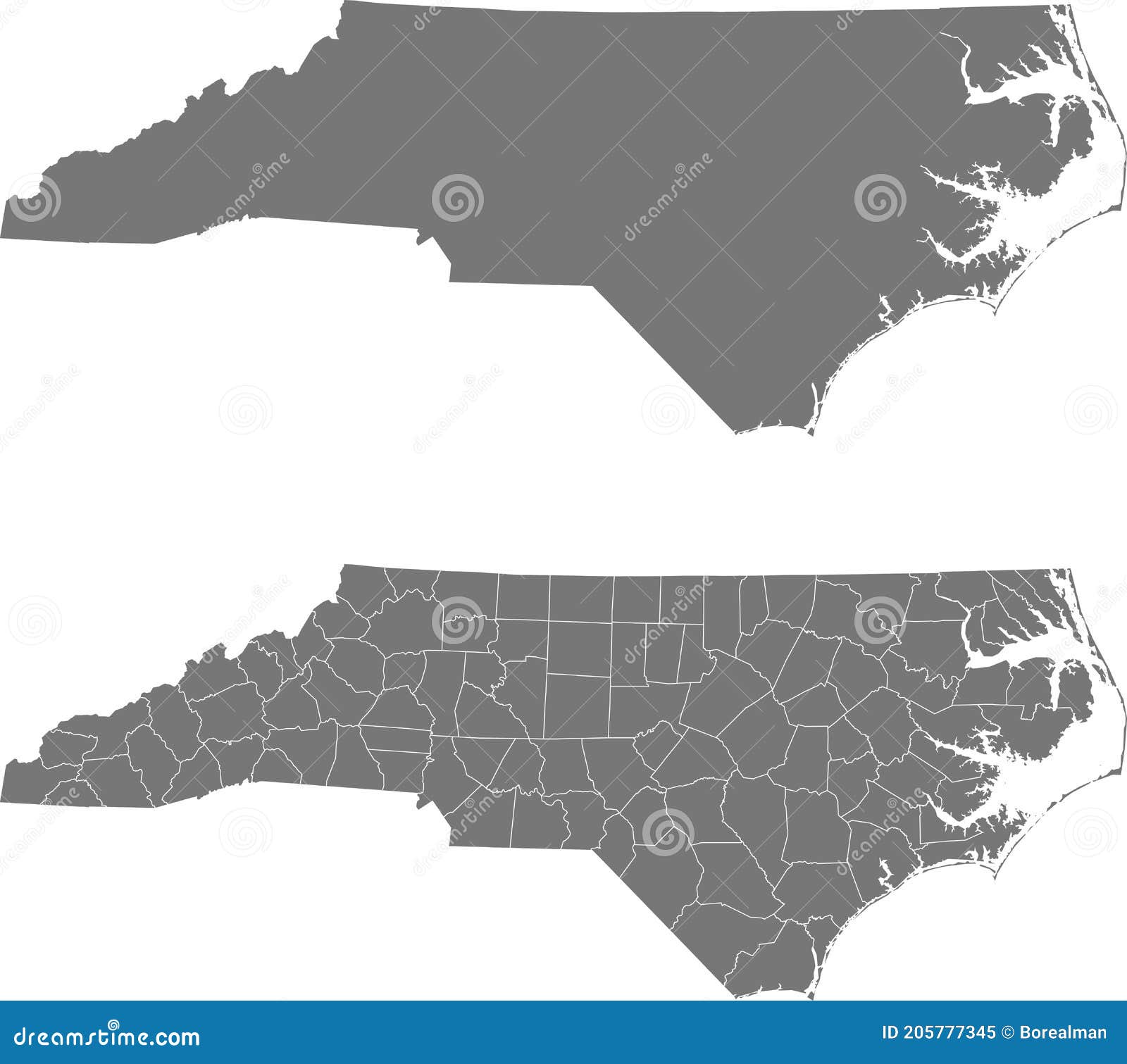 North carolina geographical map