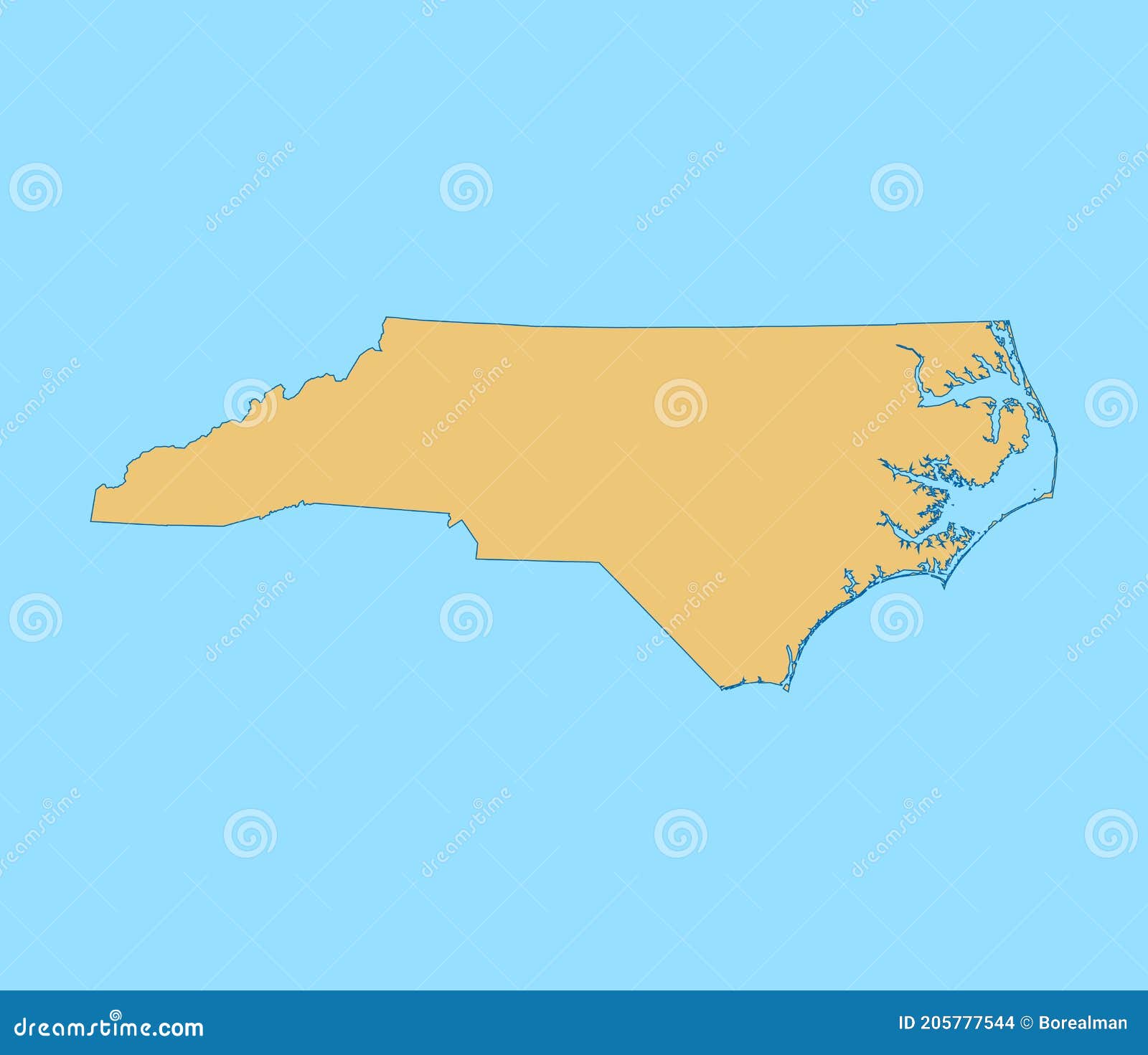 Map of the North Carolina stock vector. Illustration of design - 205777544