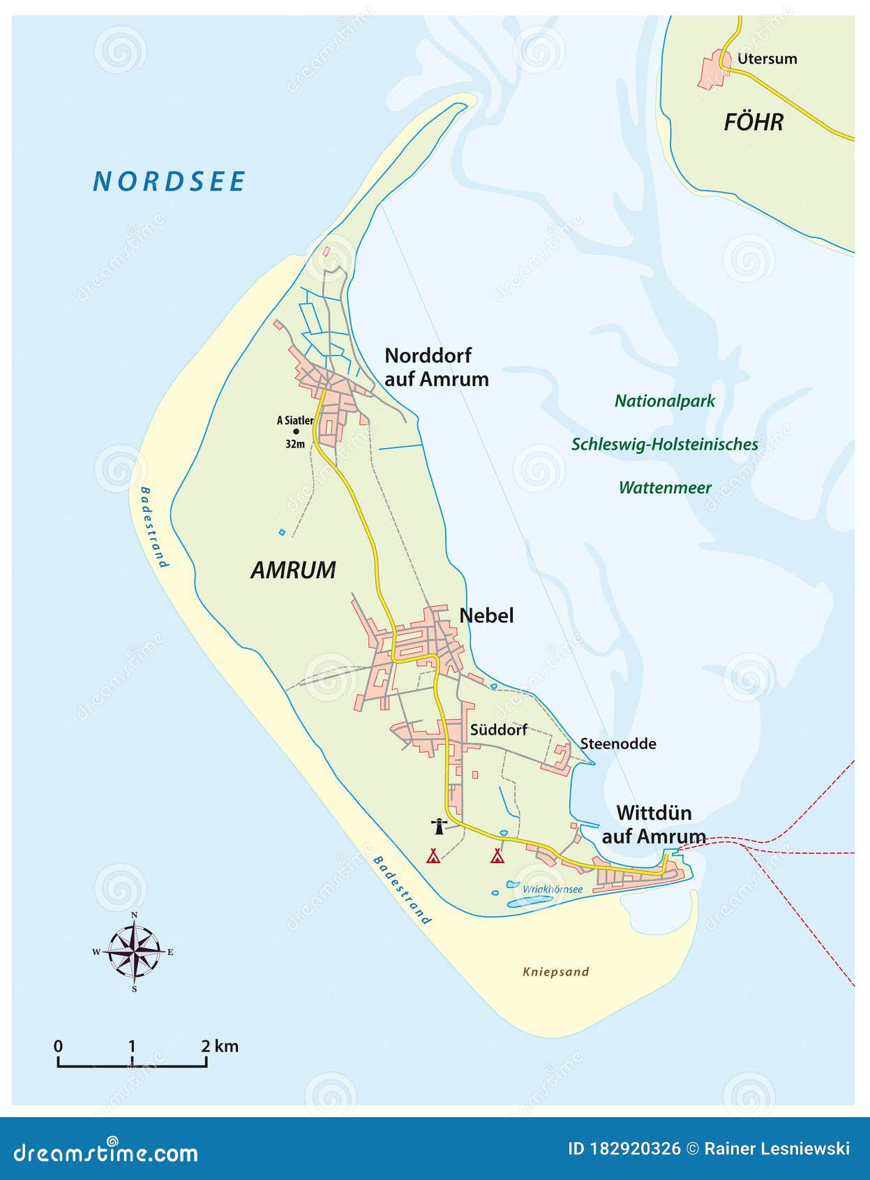 Map Of Amrum Vector Illustration | CartoonDealer.com #90717776